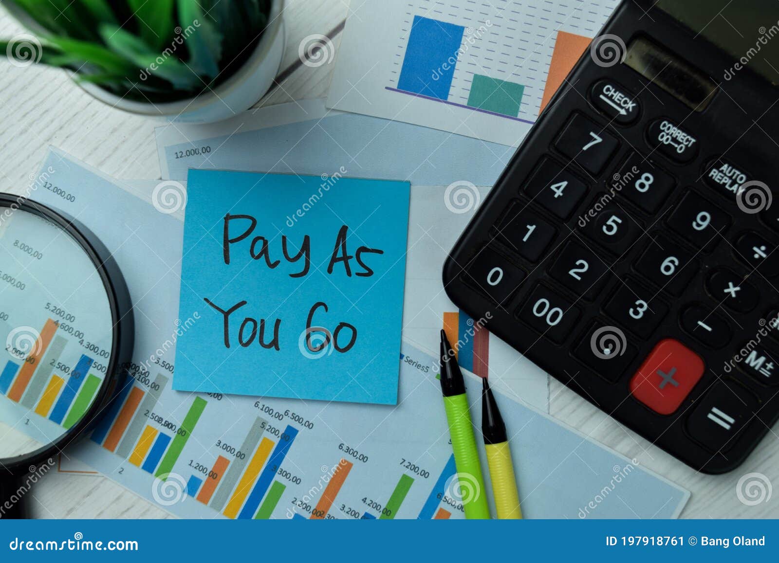 Pay As You Go Write On Sticky Notes Isolated On Office Desk Stock Image ...