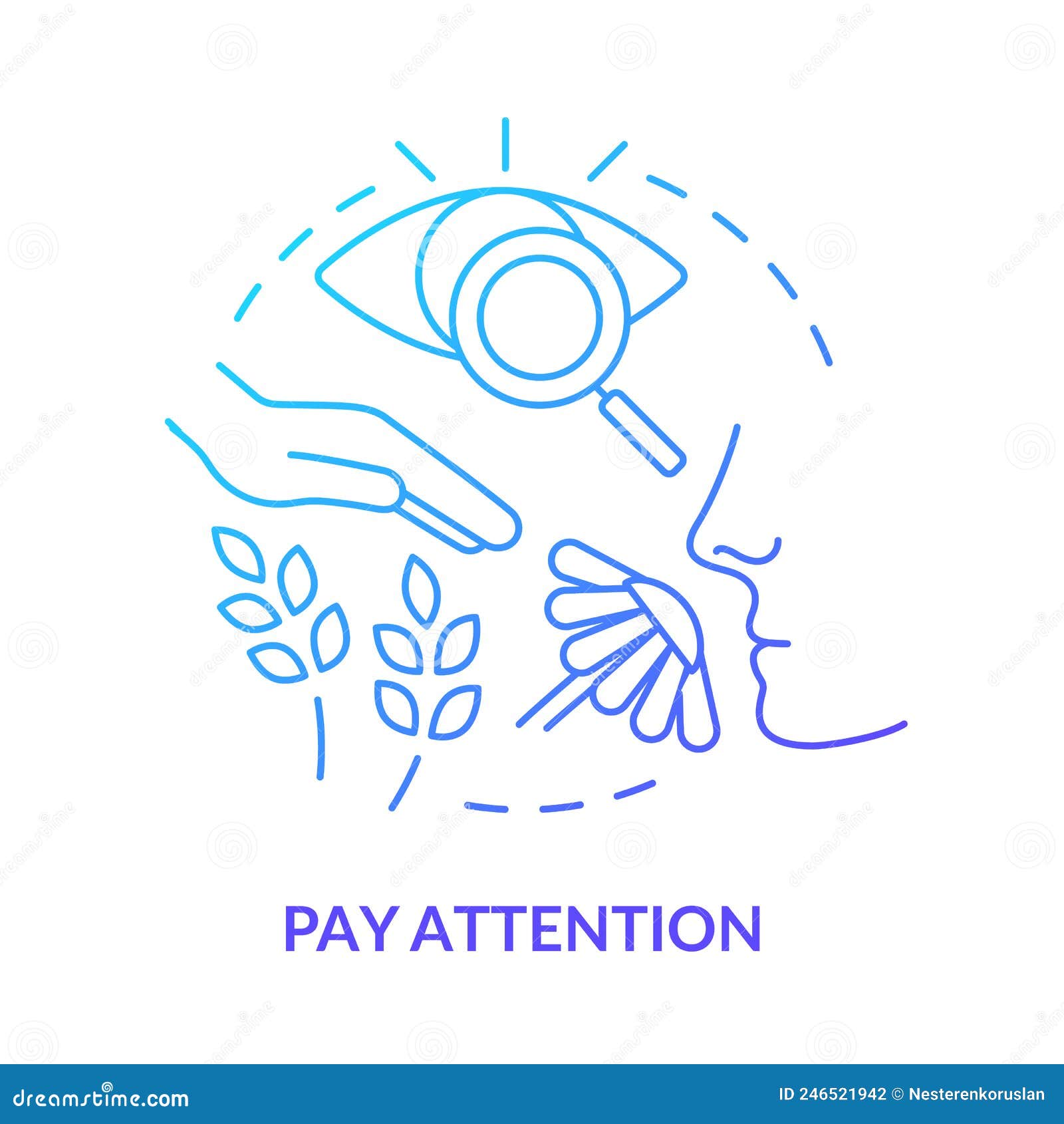 Pay Attention Blue Gradient Concept Icon Stock Vector - Illustration of ...