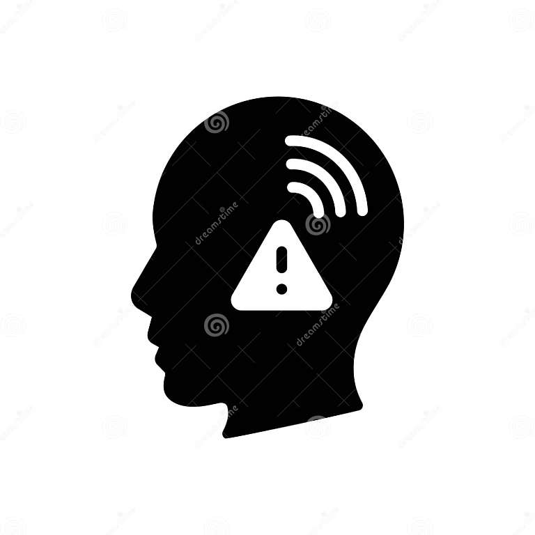 Black Solid Icon for Pay Attention, Pay and Warning Stock Illustration ...