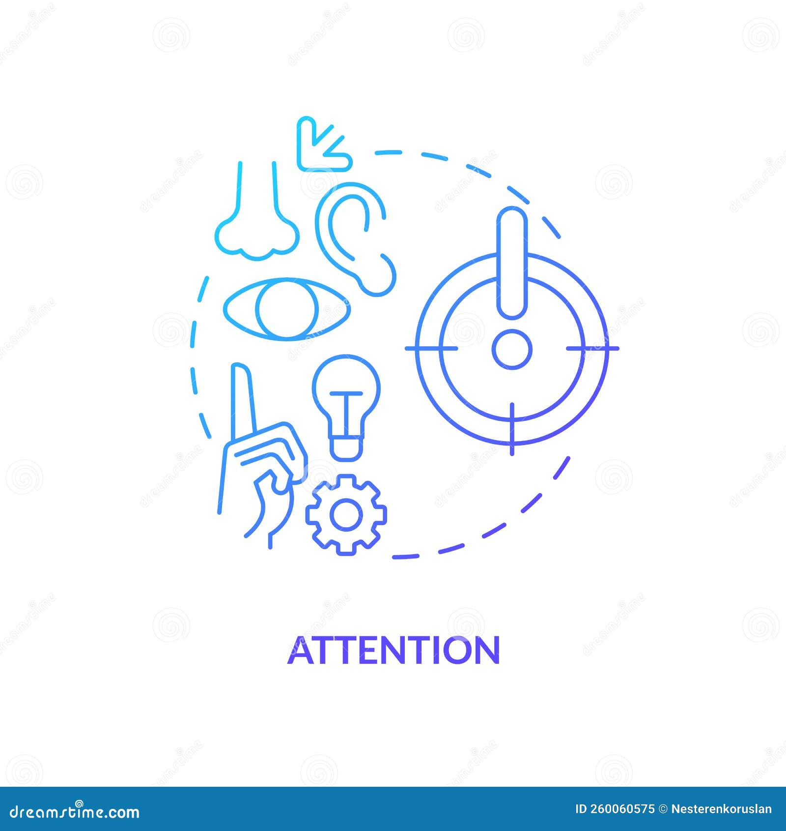 Pay Attention on Ideas Blue Gradient Concept Icon Stock Vector ...