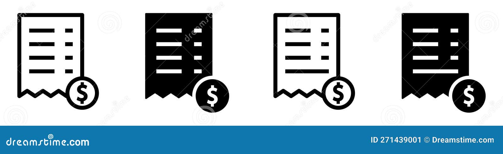 Payment Bill Icon. Paper Bill Icon. Receipt Bill Icon, Vector ...