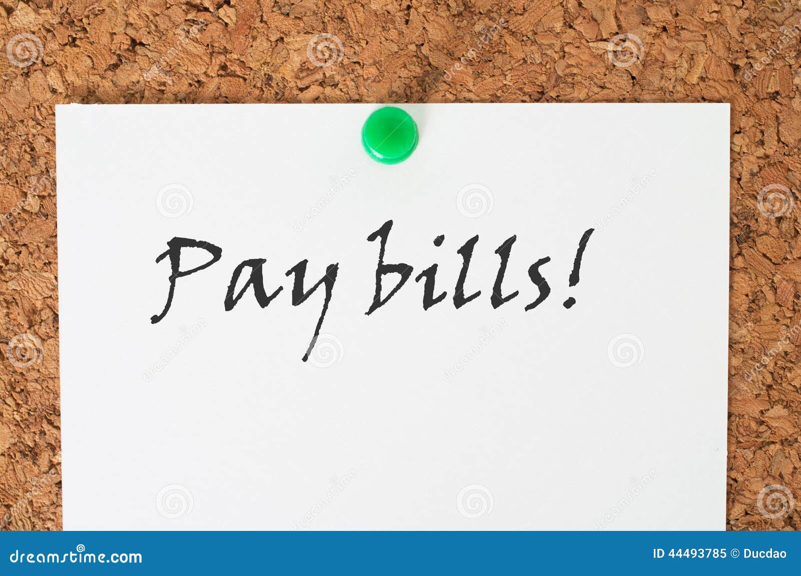 Pay bill note stock image. Image of object, pushpin, notepaper - 44493785