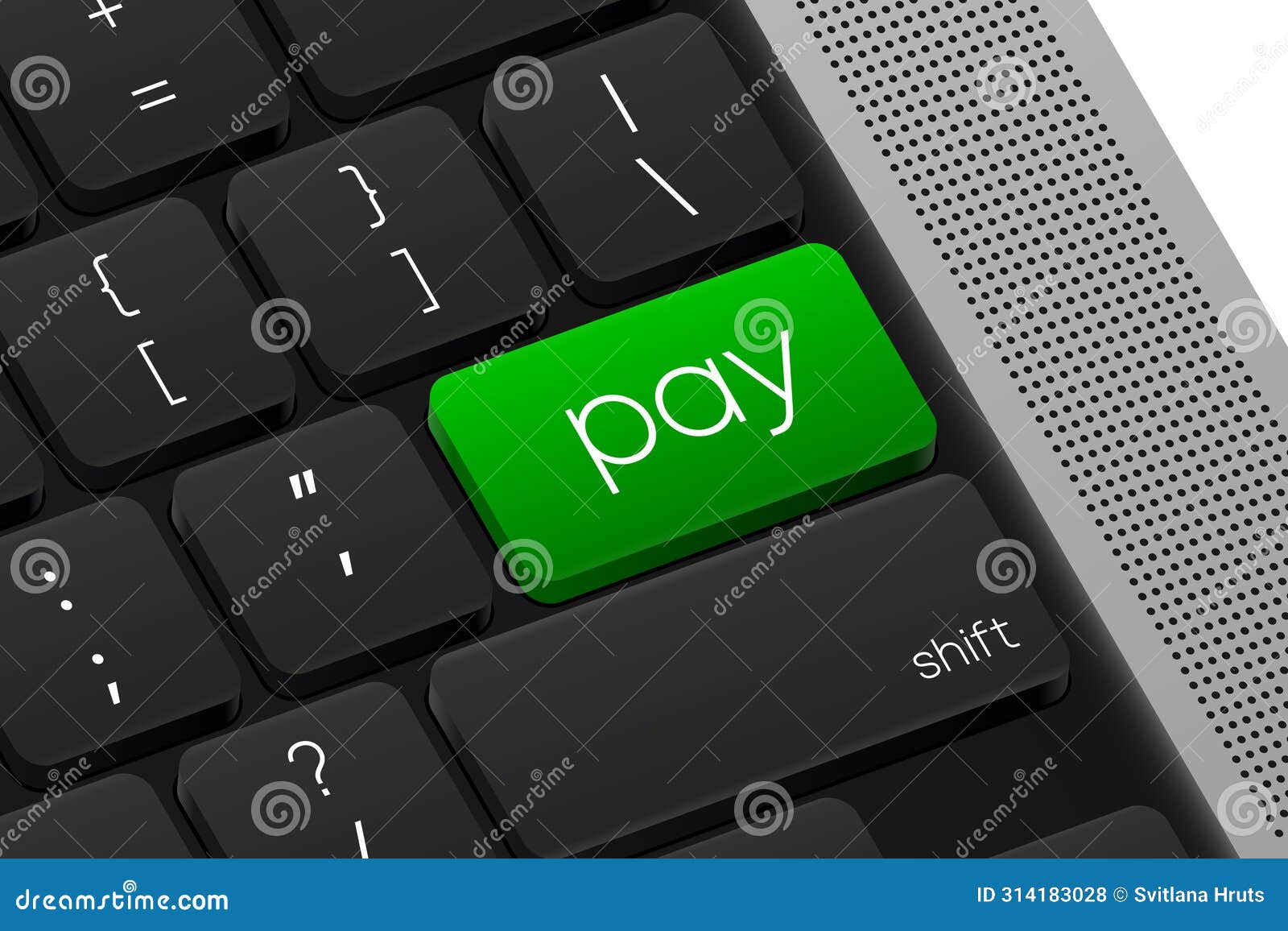 Pay Button. Computer Keyboard. Word on Pc Computer Keyboard. Vector ...