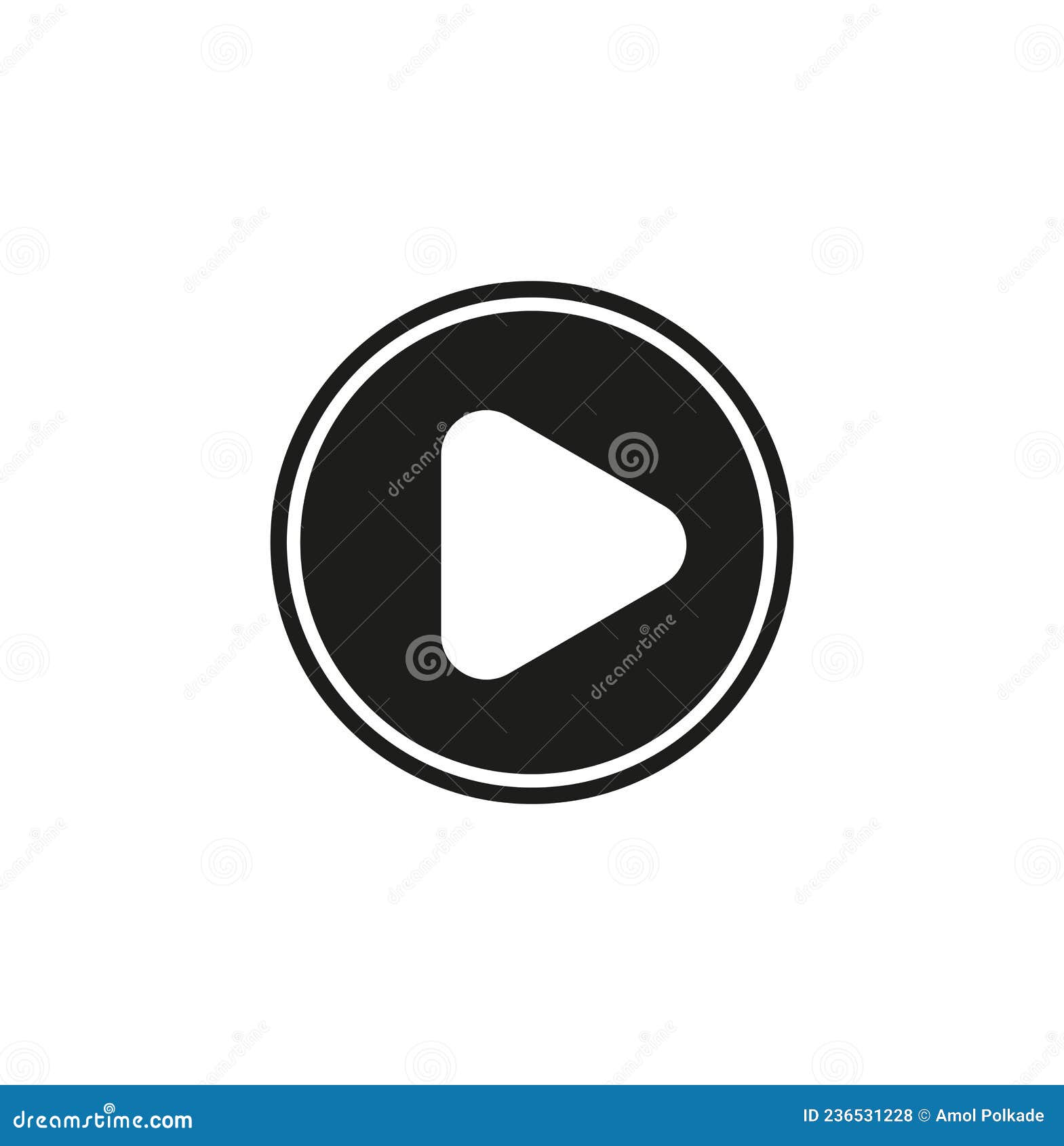 Pay Button Icon with Curved Triangle. Start Play Icon Stock Vector ...