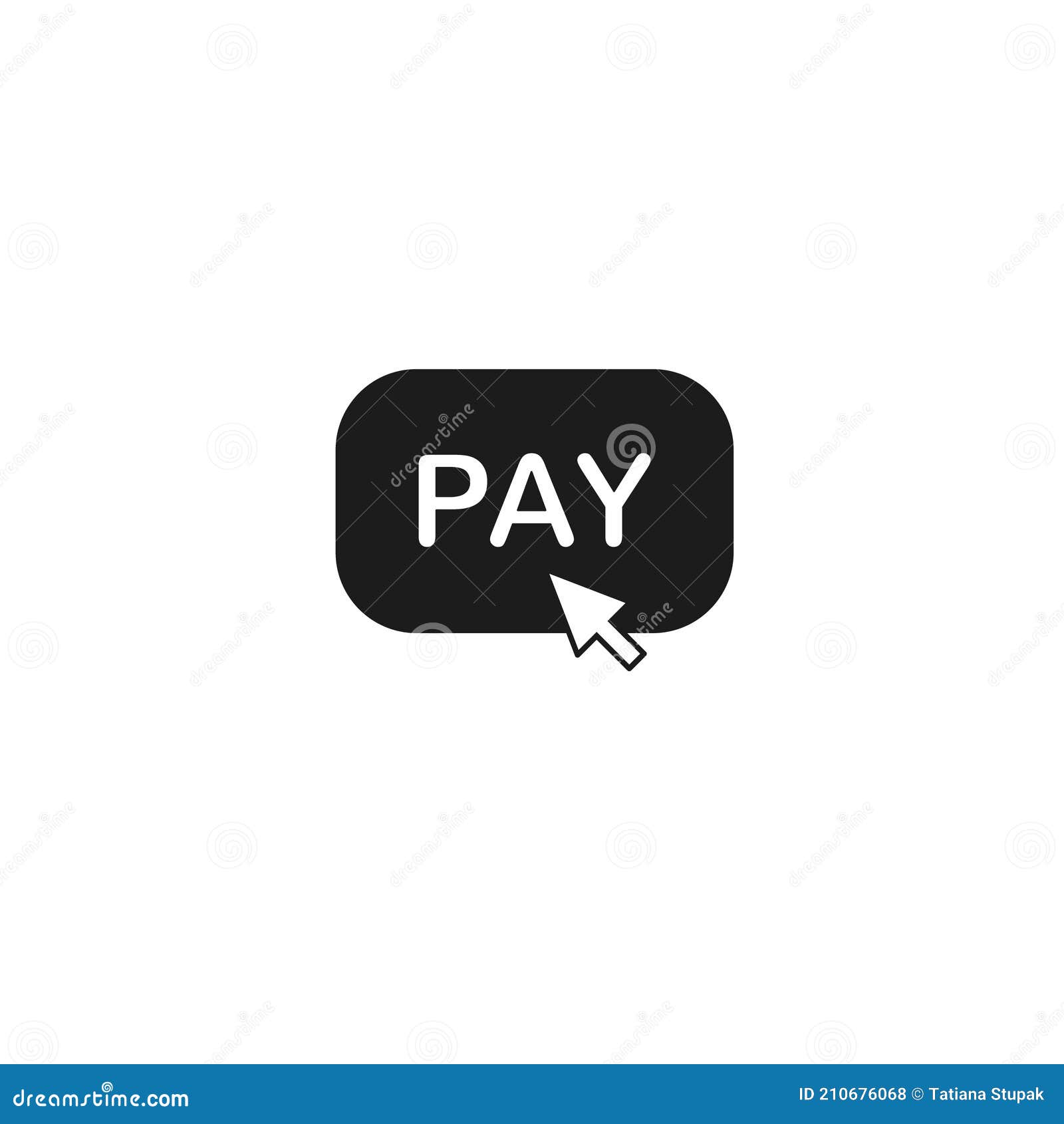 Pay Button Icon, Pay Per Click Icon with Arrow, Vector Isolated ...