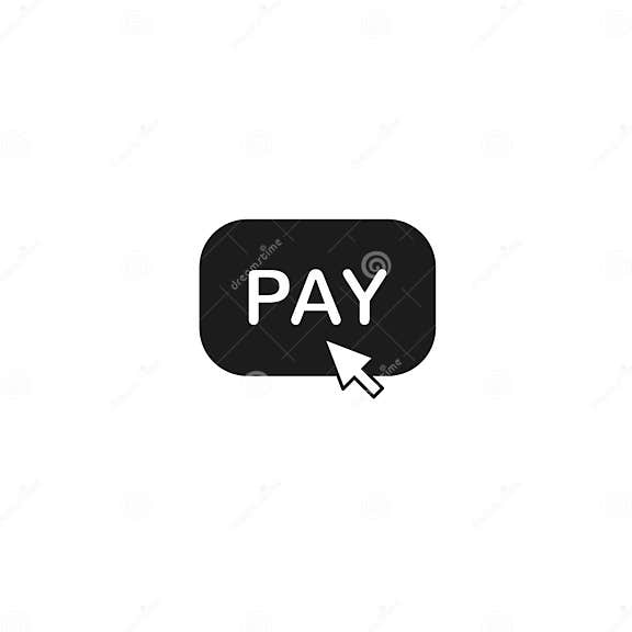 Pay Button Icon, Pay Per Click Icon with Arrow, Vector Isolated ...