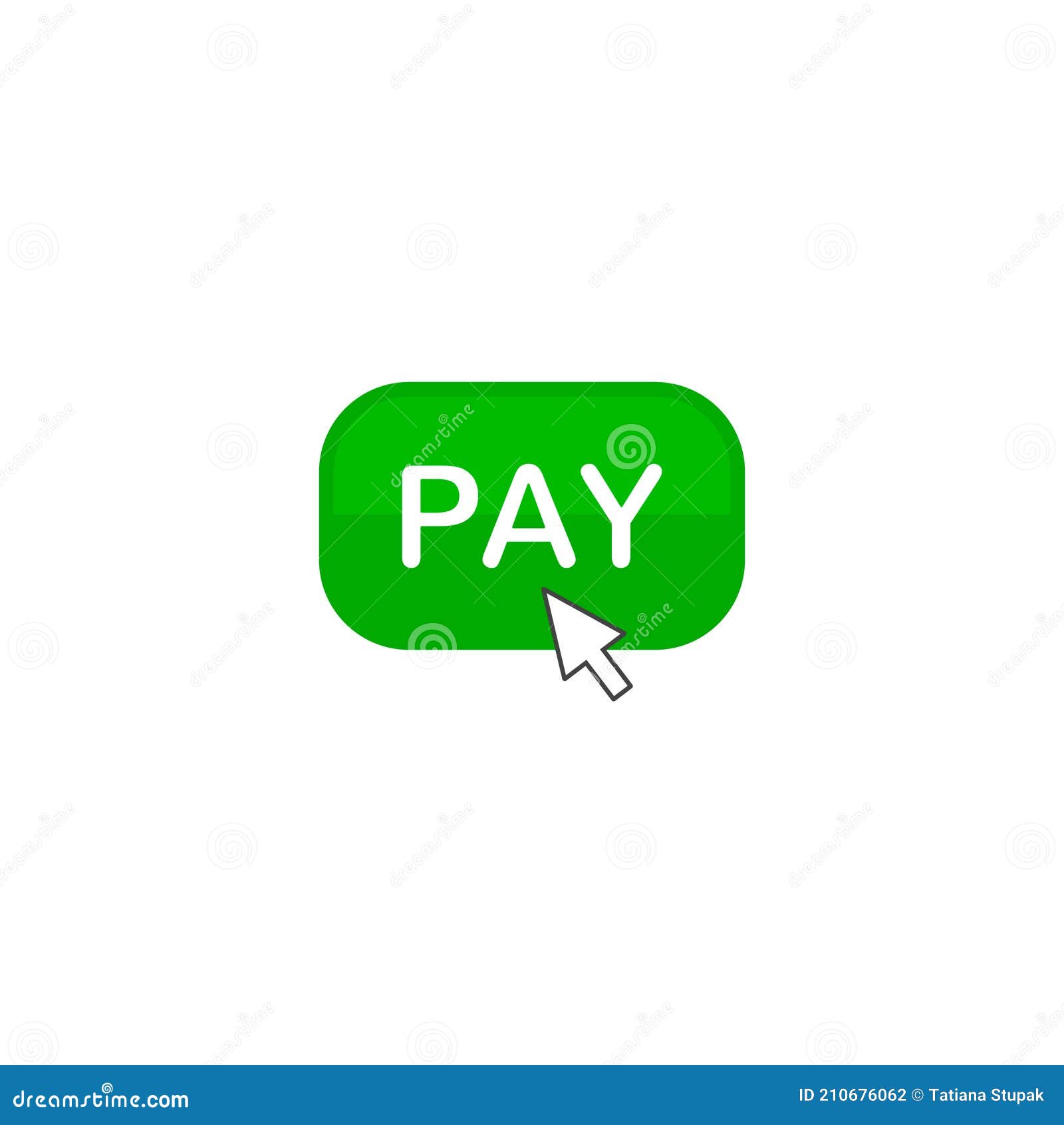 Pay Button Icon, Pay Per Click Color Icon with Arrow, Vector Isolated ...