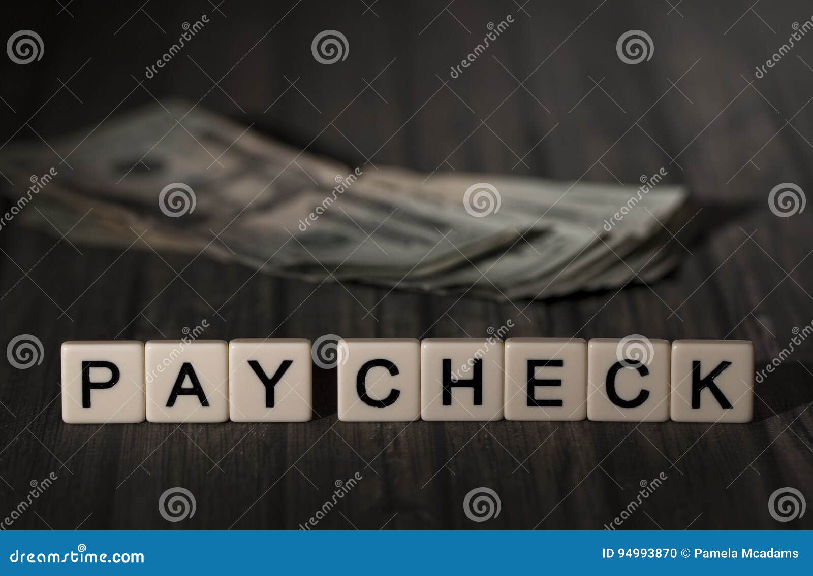 Pay Check stock photo. Image of table, little, wooden - 94993870