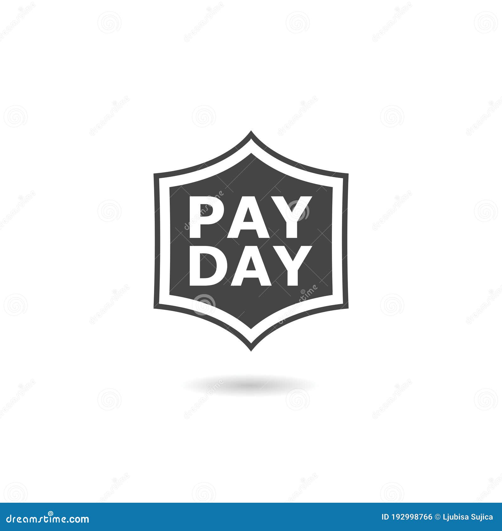 Pay day icon with shadow stock vector. Illustration of icon - 192998766