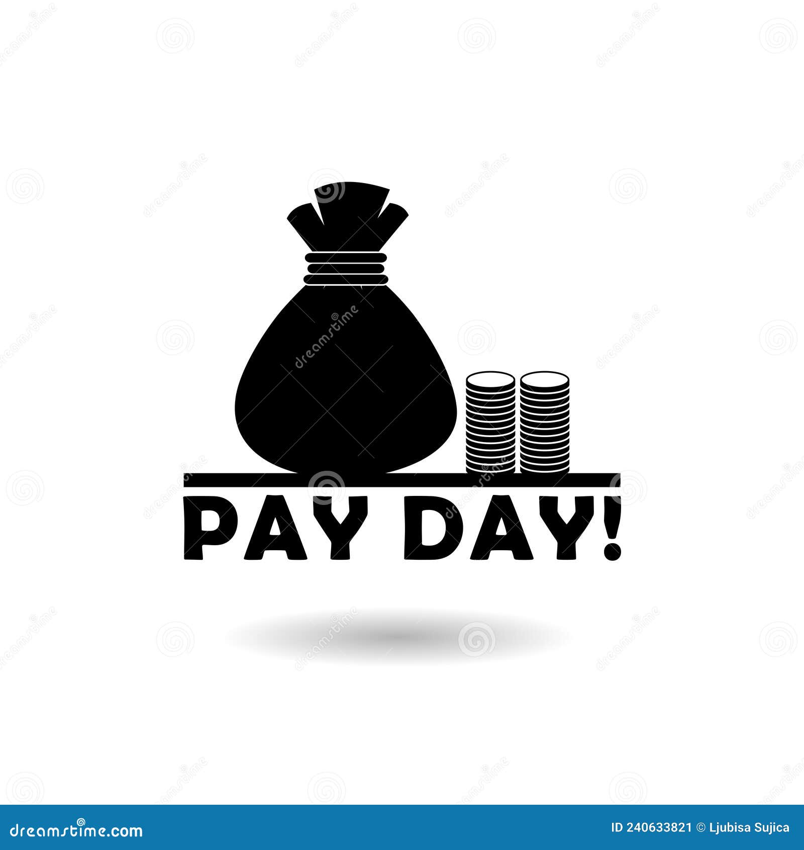 Pay day icon with shadow stock vector. Illustration of calendar - 240633821