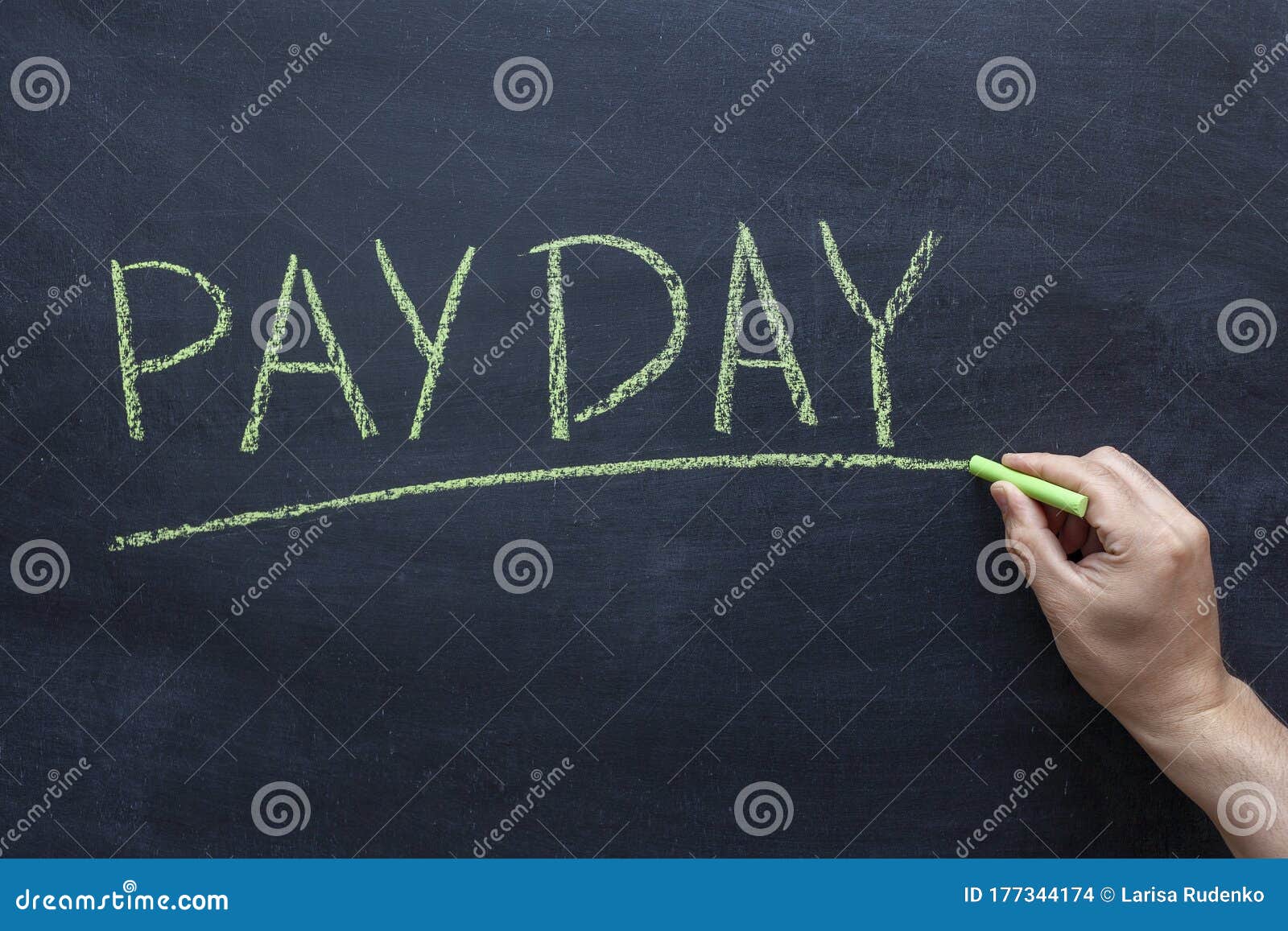 Pay Day Text on Blackboard. Writing on a Chalkboard Stock Photo - Image ...
