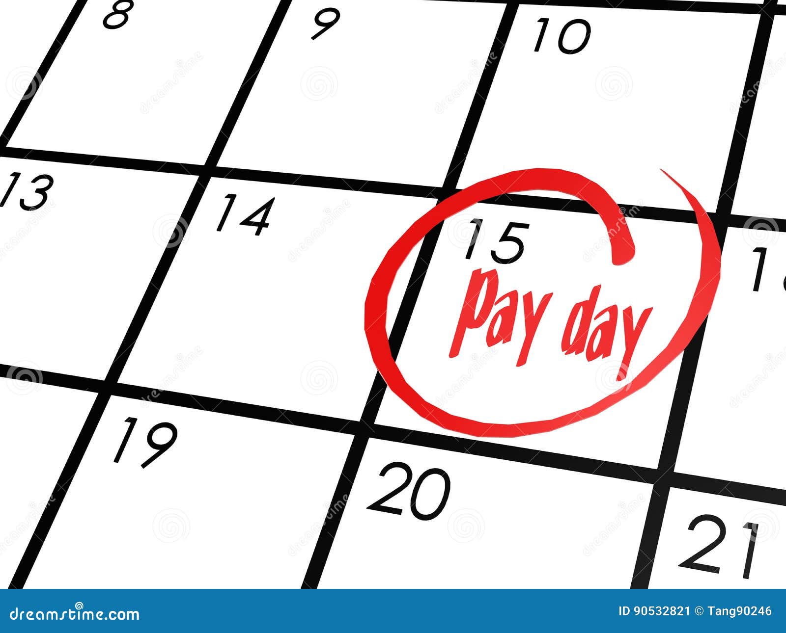 Pay day word on calendar stock illustration. Illustration of looking ...