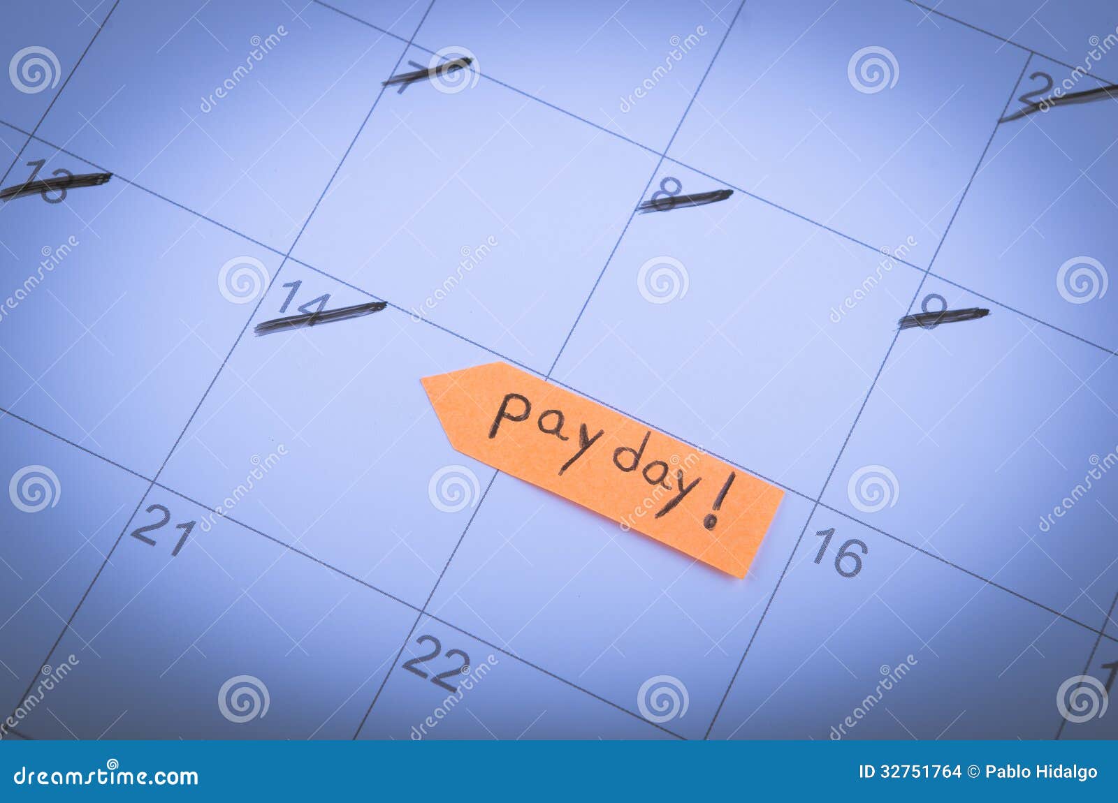 Pay Day Written on Sticky Note, Calendar. Stock Photo - Image of note ...