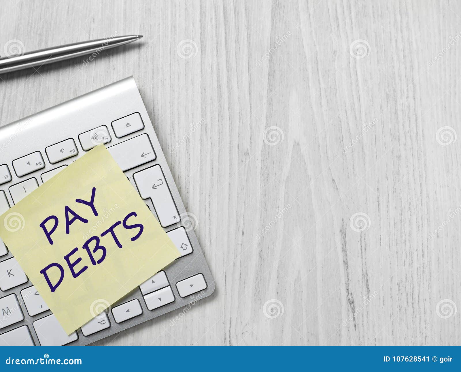 Pay Debts Message on Adhesive Note Stock Image - Image of office ...
