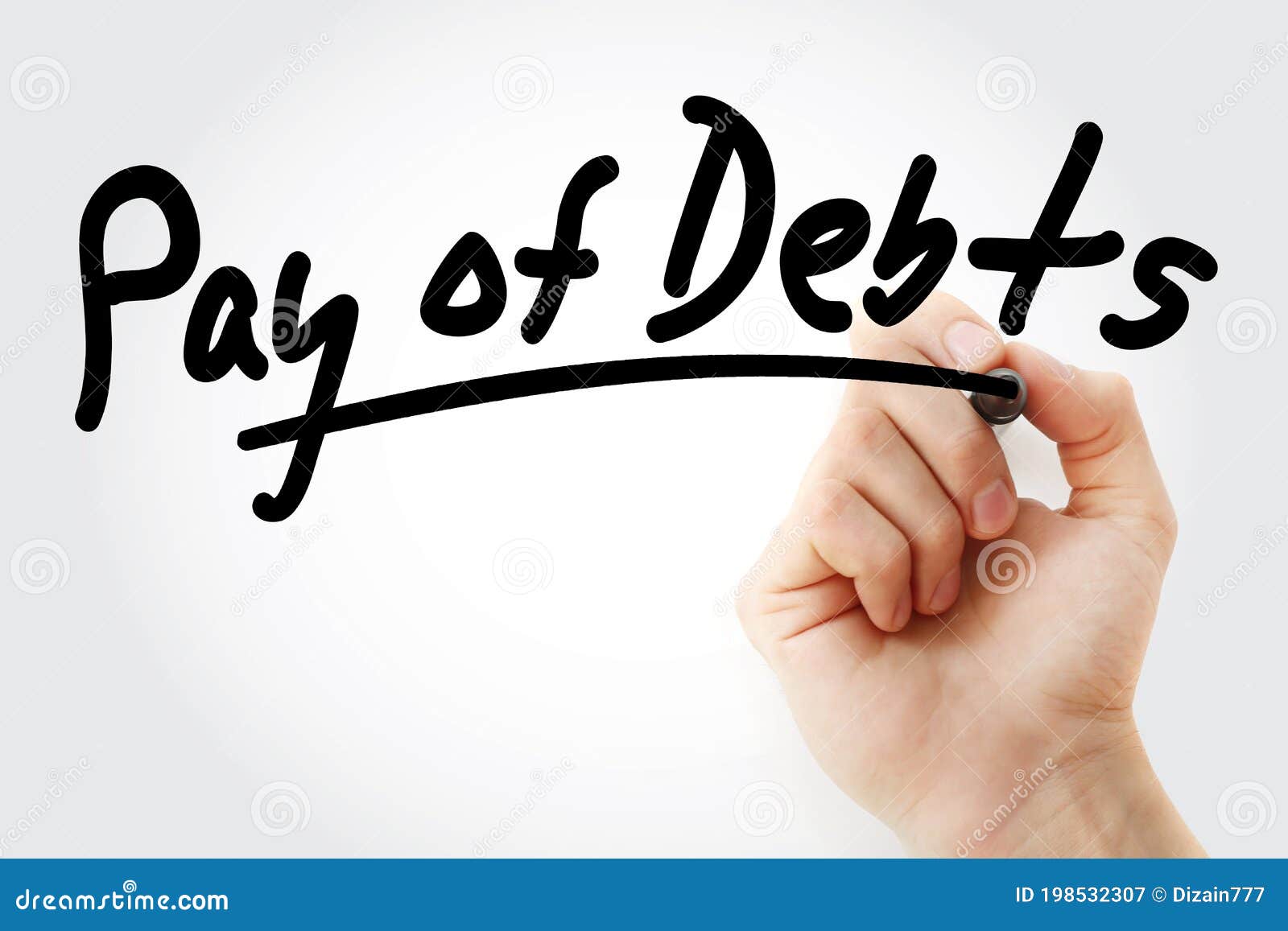 Pay of Debts Text with Marker Stock Image - Image of business, drawing ...