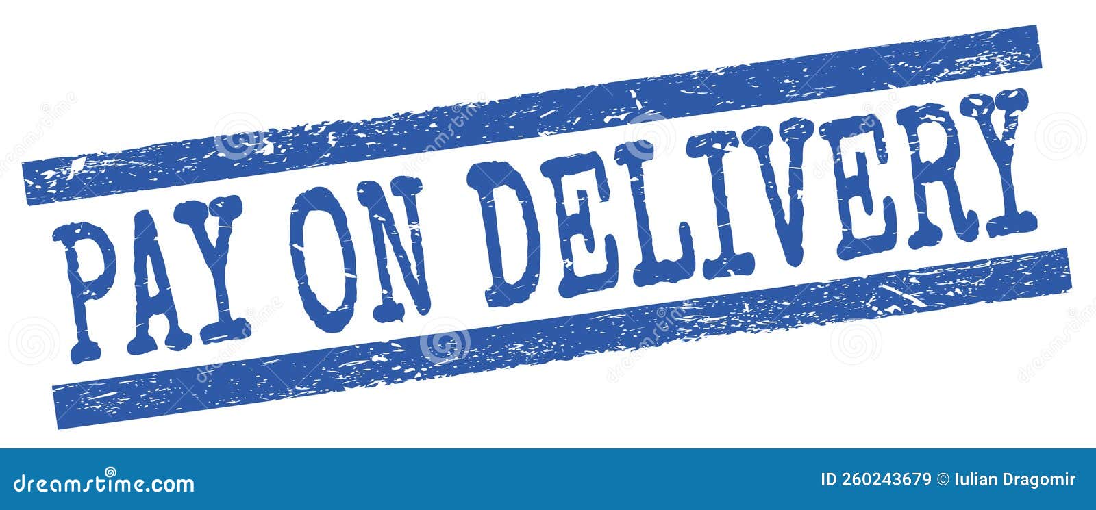 PAY on DELIVERY Text on Blue Lines Stamp Sign Stock Illustration ...