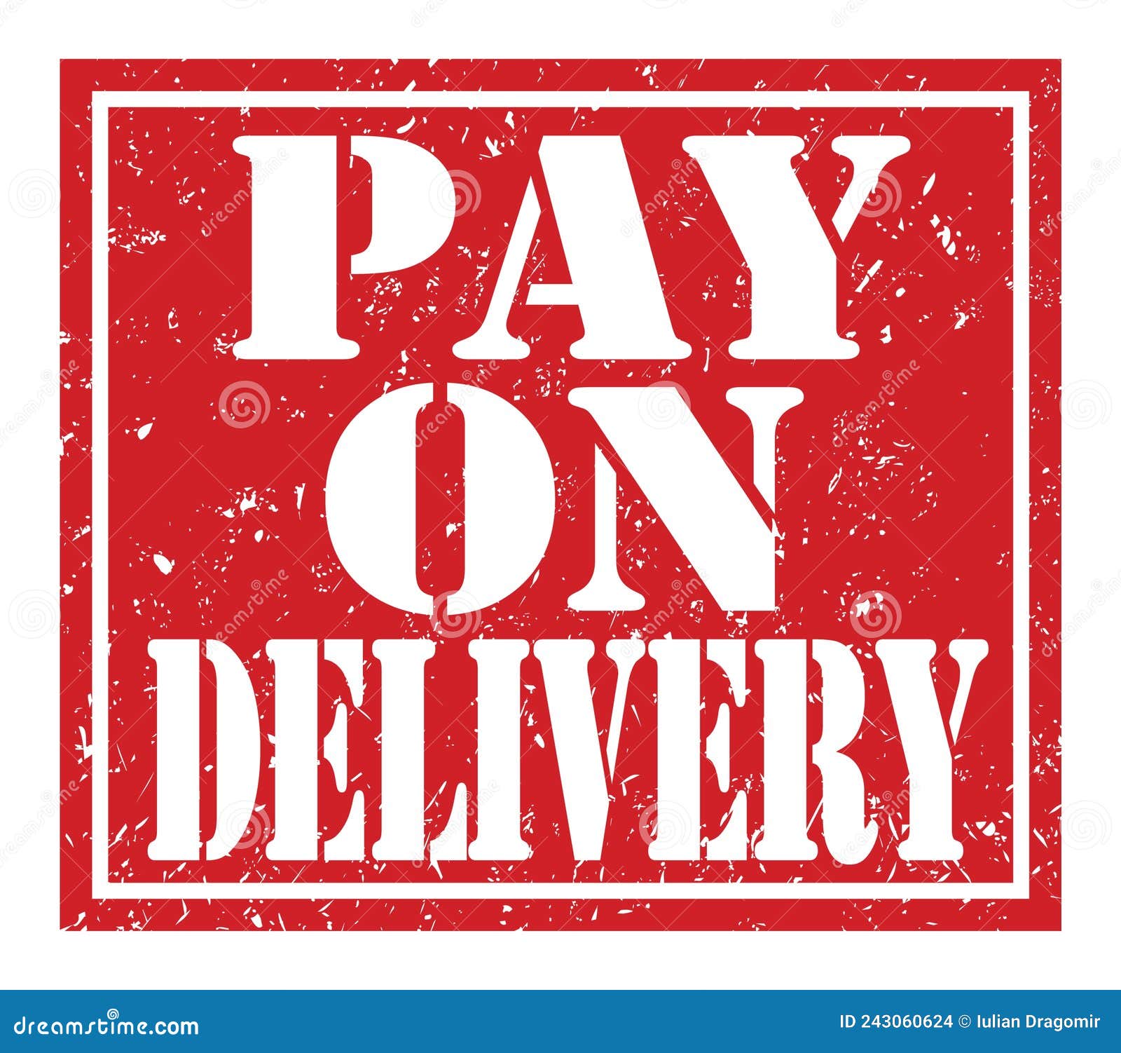 PAY on DELIVERY, Text Written on Red Stamp Sign Stock Illustration ...