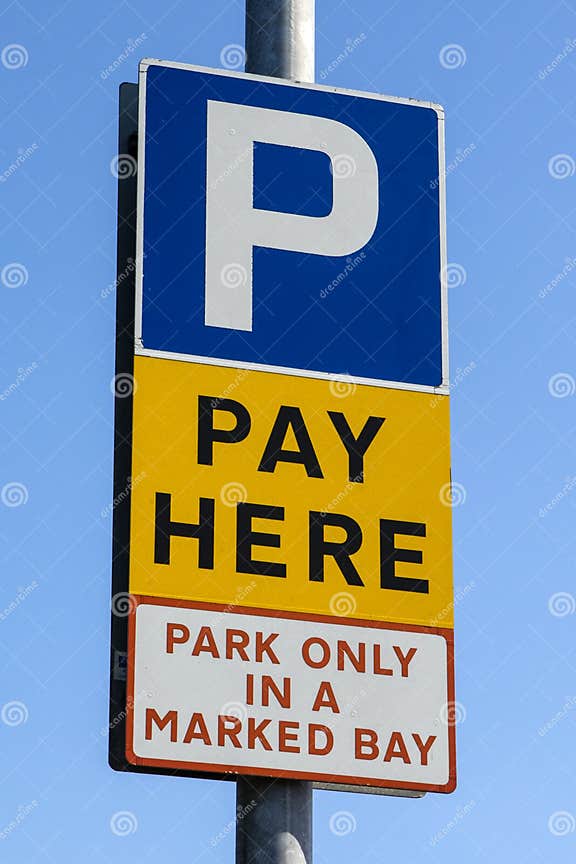 Pay and Display Sign stock image. Image of drive, english - 115223171