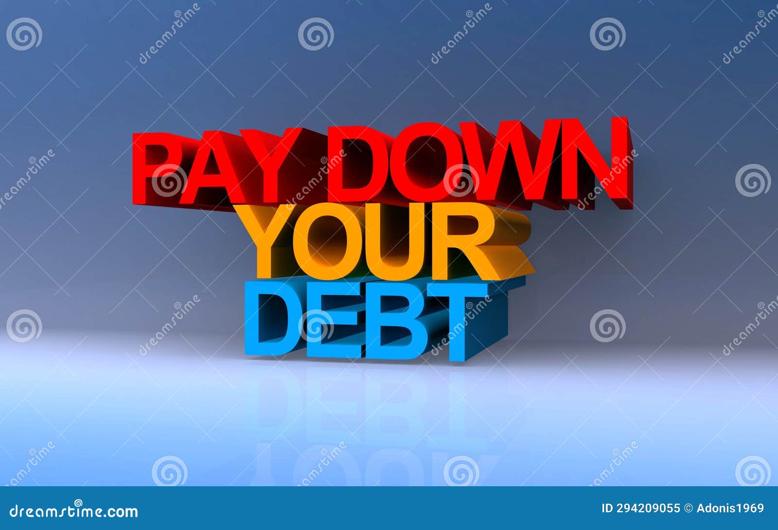 Pay down your debt on blue stock illustration. Illustration of loans ...