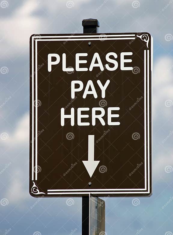 Pay Here Sign stock image. Image of sign, notice, post - 25642107