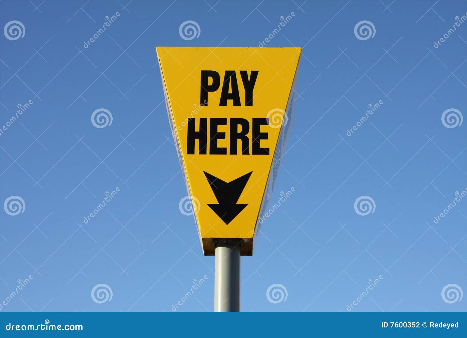 Pay Here Sign stock photo. Image of arrow, black, blue - 7600352