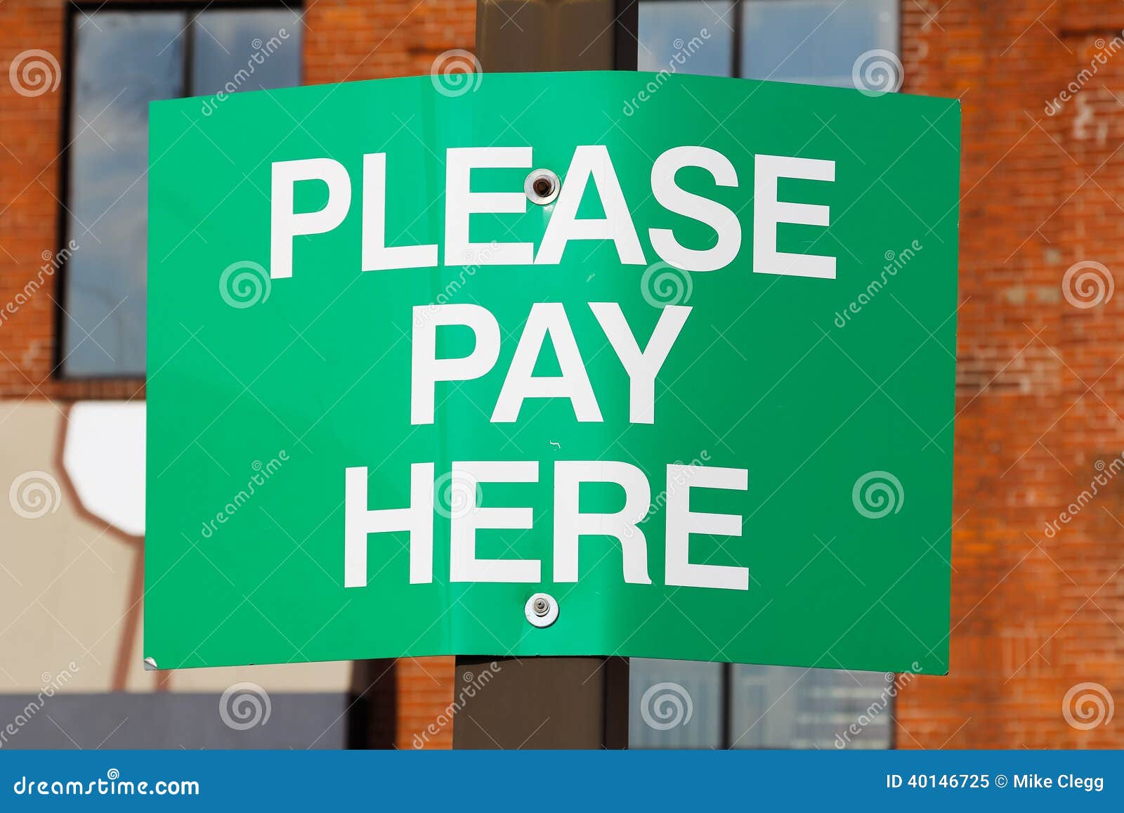 Pay Here Sign stock image. Image of letter, building - 40146725
