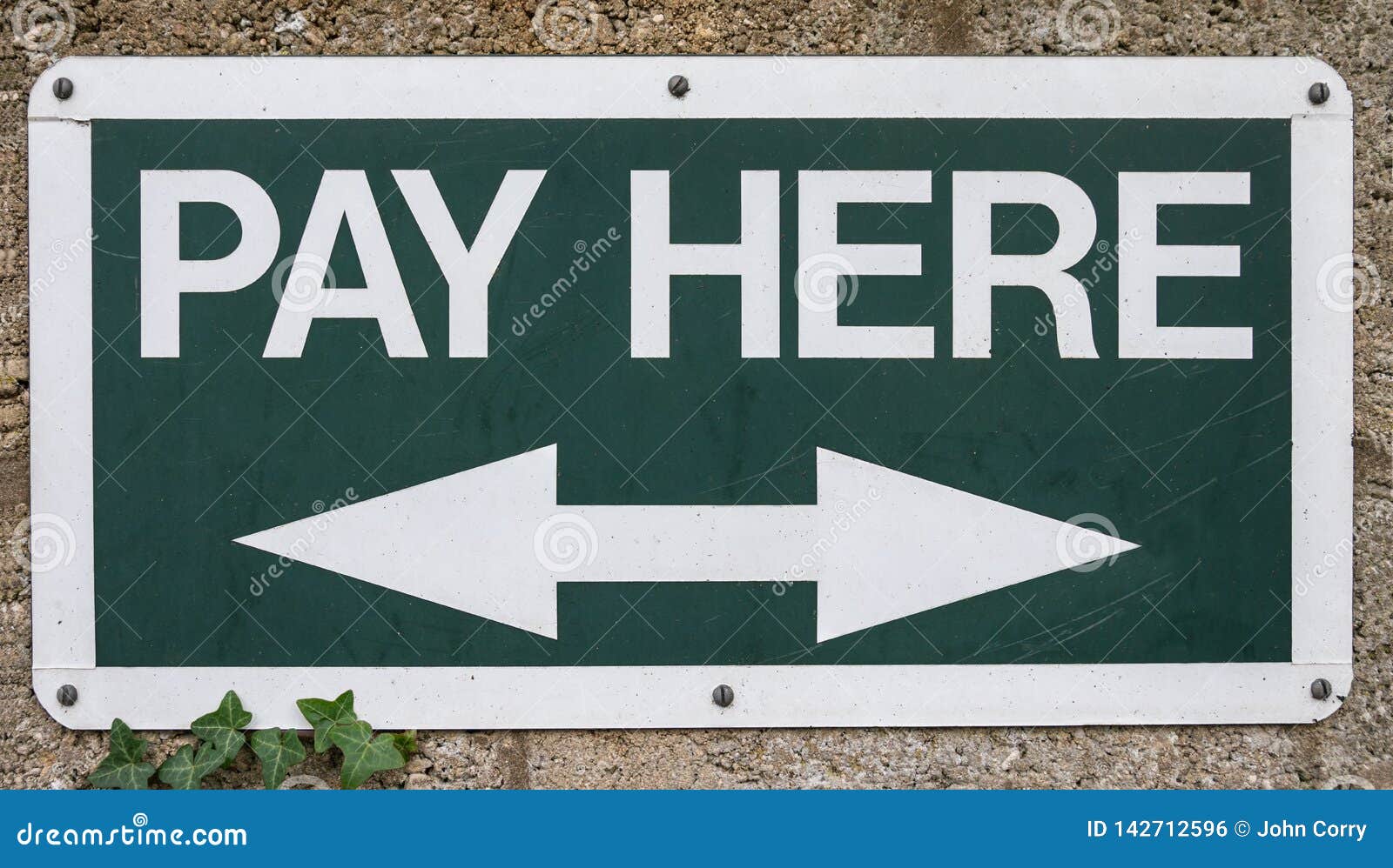 Pay Here sign stock photo. Image of finance, double - 142712596