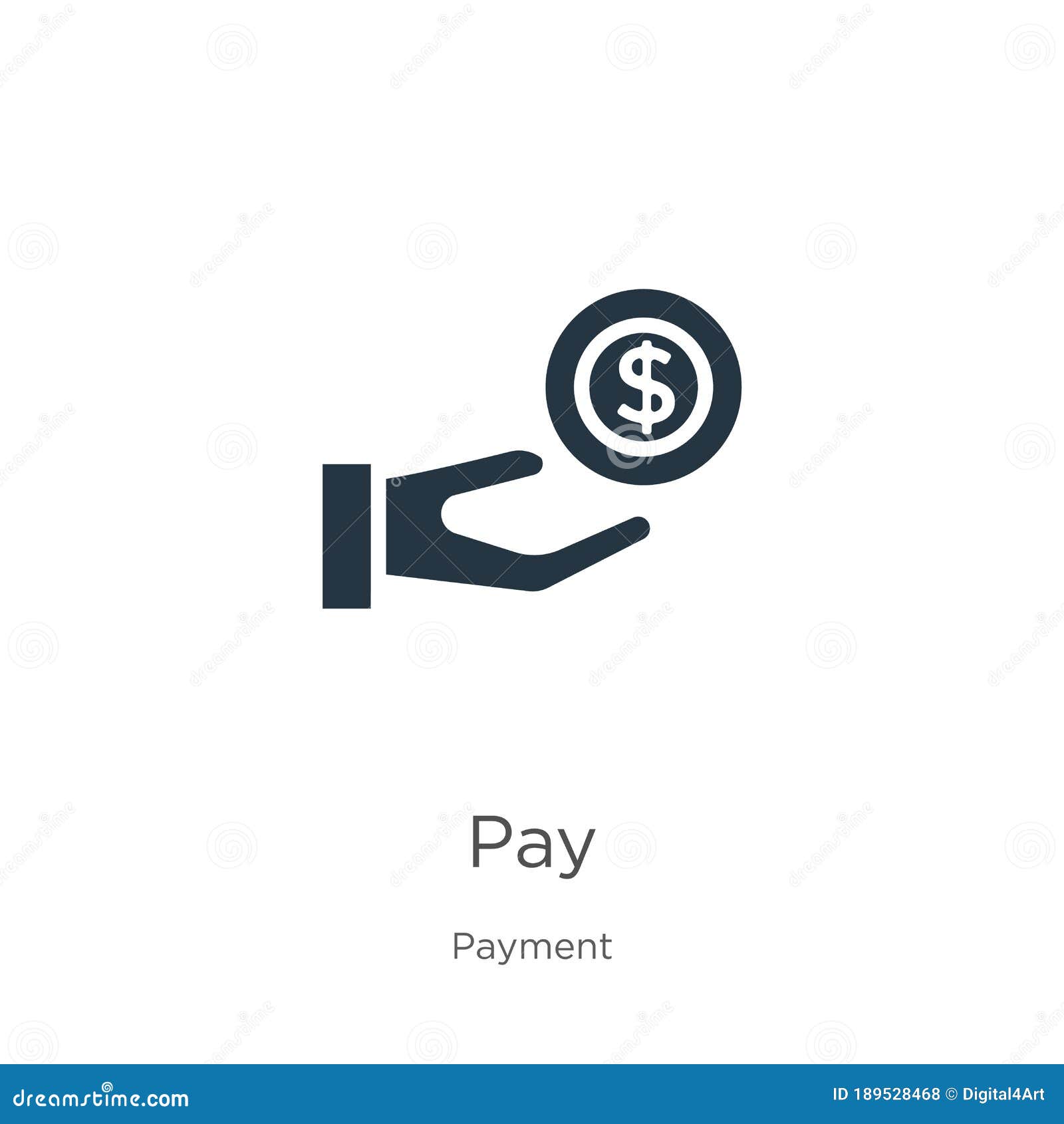 Pay Icon Vector. Trendy Flat Pay Icon from Payment Collection Isolated ...