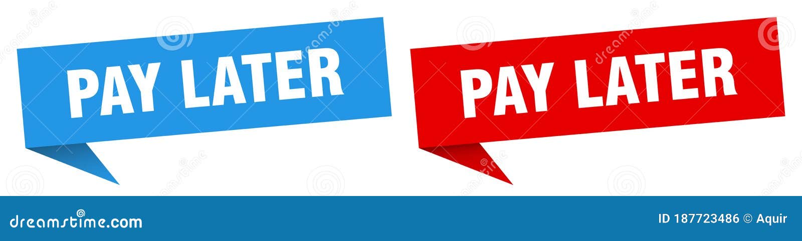 Pay Later Banner. Pay Later Speech Bubble Label Set Stock Vector ...