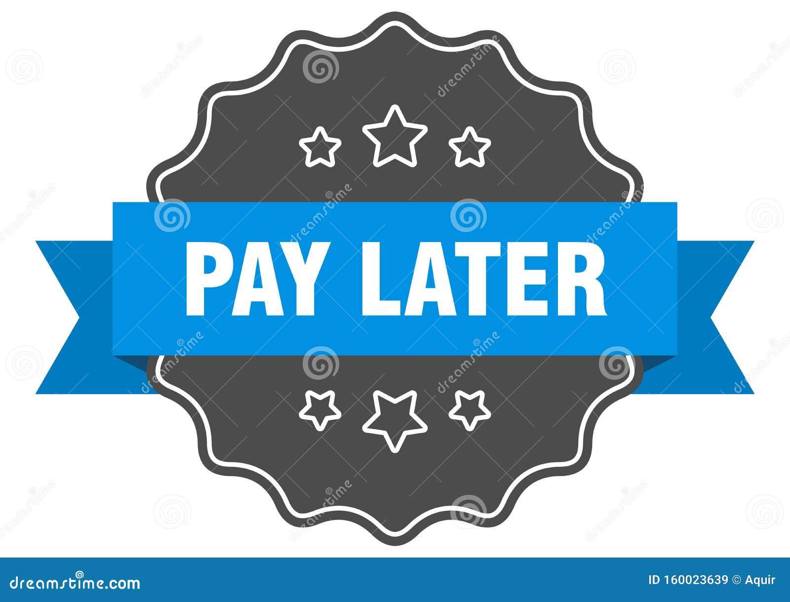 Pay later label stock vector. Illustration of circle - 160023639
