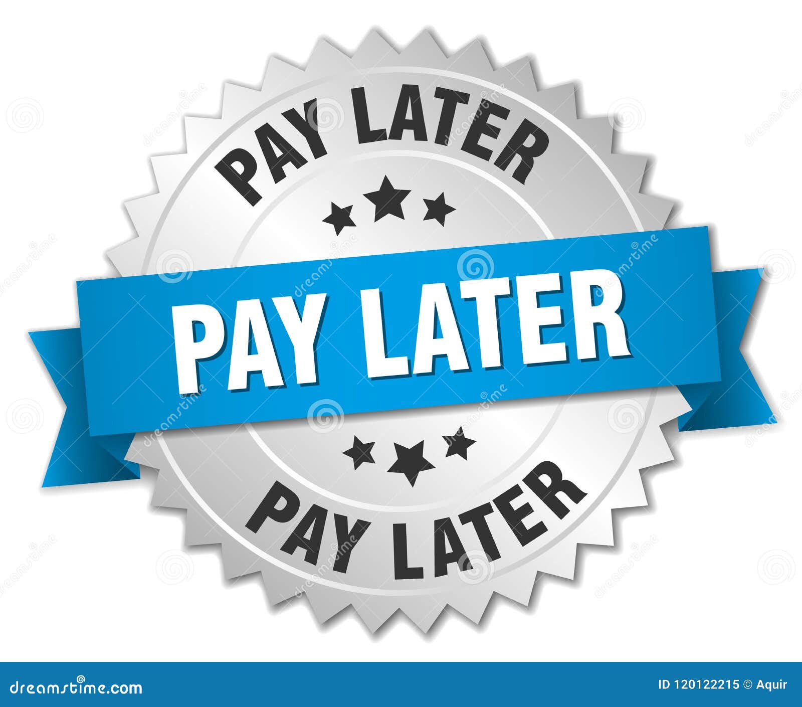 Pay later stock vector. Illustration of medallion, isolated - 120122215