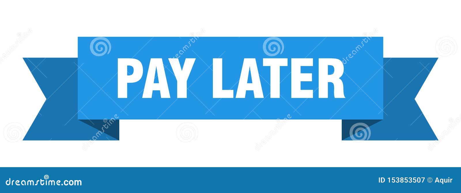 Pay later ribbon. stock vector. Illustration of blue - 153853507