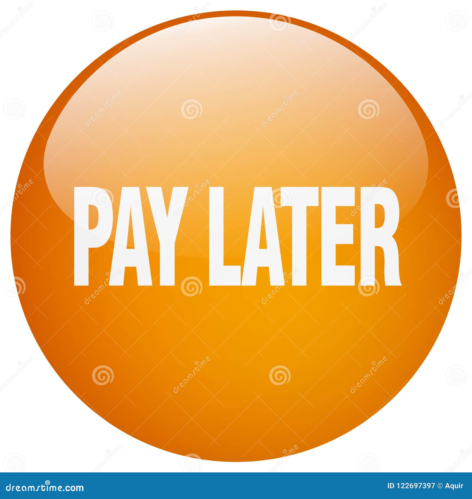 Pay later button stock vector. Illustration of background - 122697397