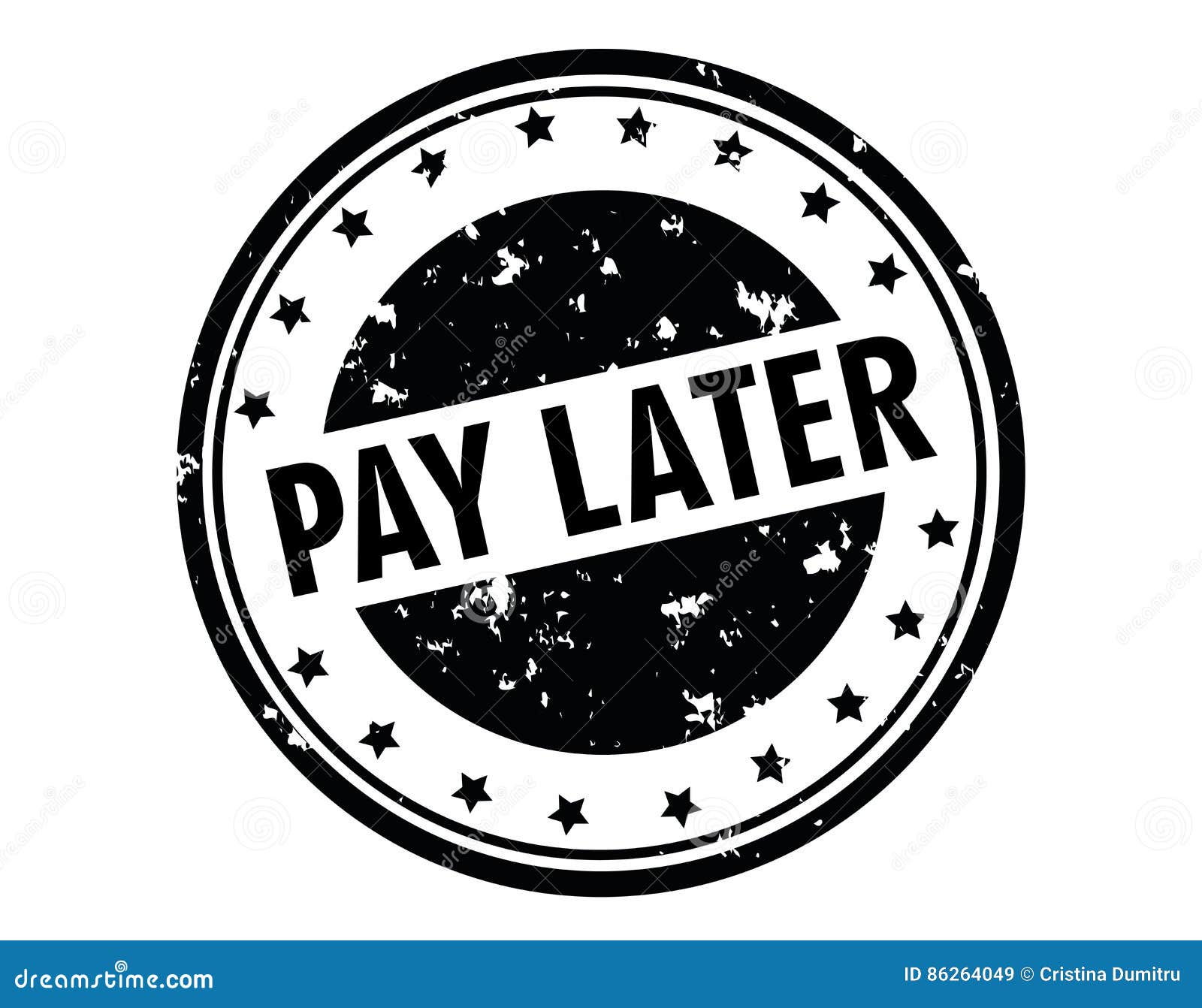 Pay later stamp stock vector. Illustration of icon, background - 86264049