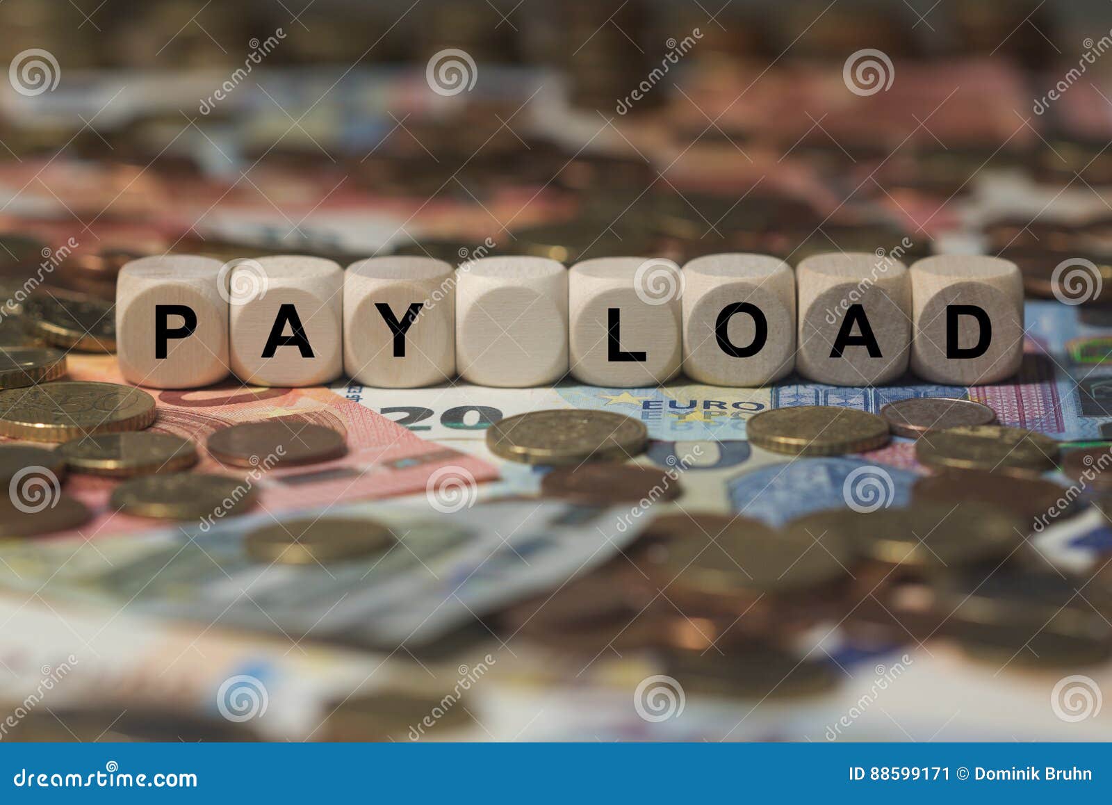 Pay Load - Cube with Letters, Sign with Wooden Cubes Stock Image ...