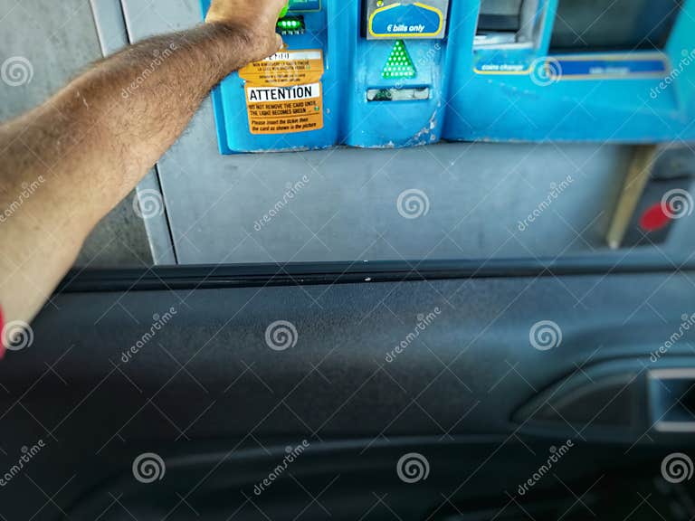 Pay at the toll booth stock image. Image of toll, road - 122806189