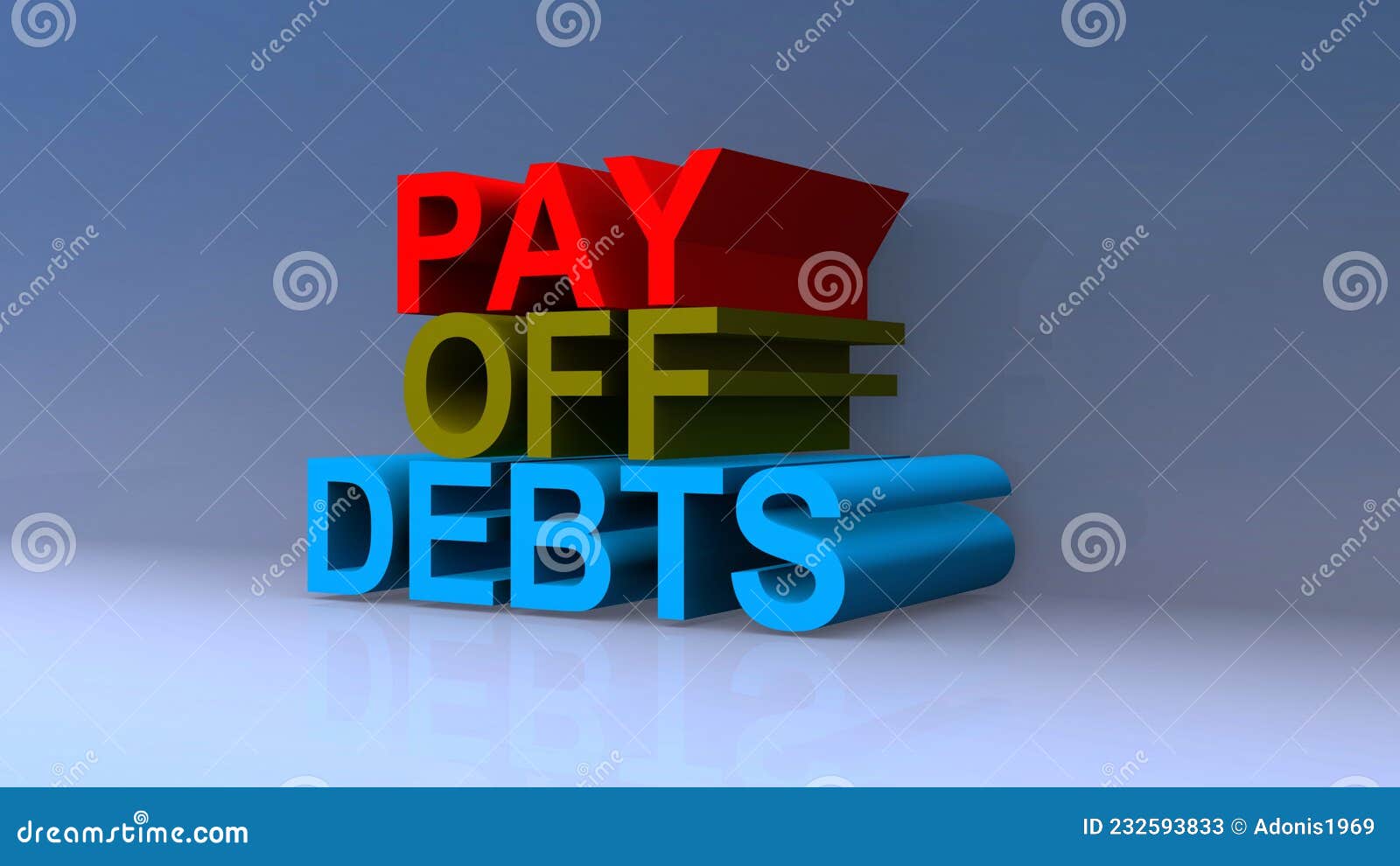 Pay off debts on blue stock illustration. Illustration of background ...