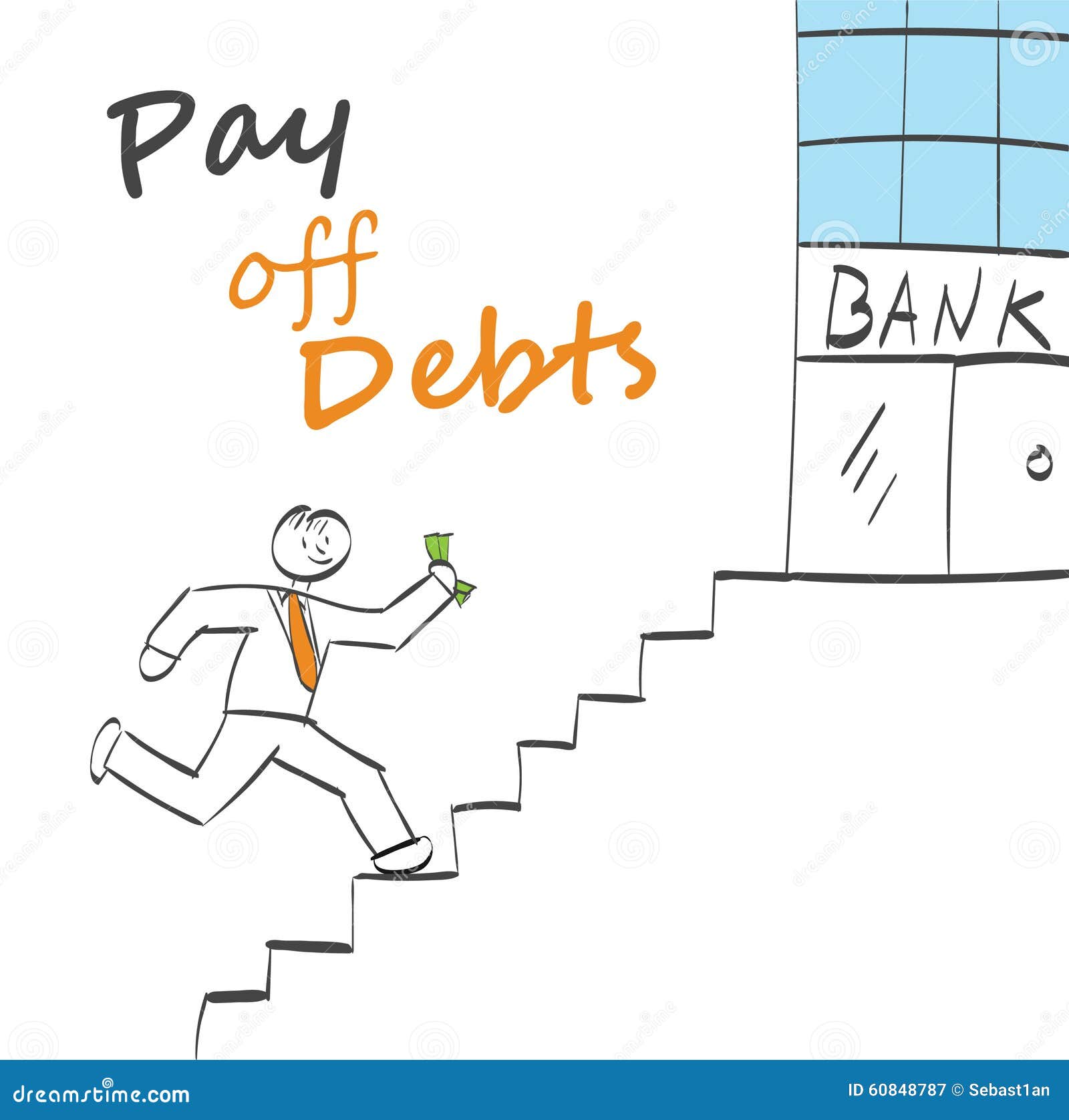 Pay off Debts stock vector. Illustration of bank, finance - 60848787