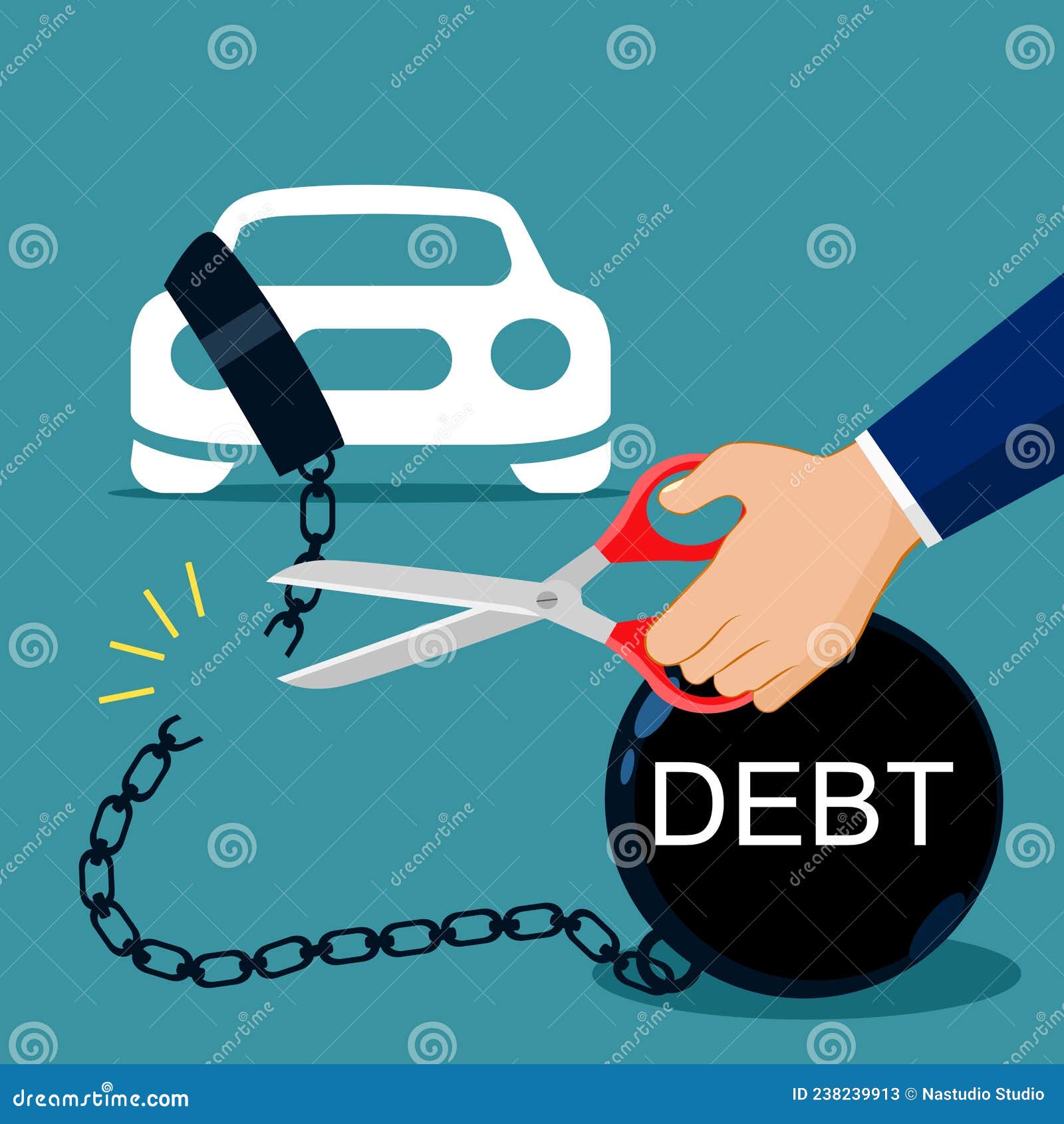 Pay Off Your Car Debt. Ideas To Help Get Out of Debt Eps Stock Vector ...