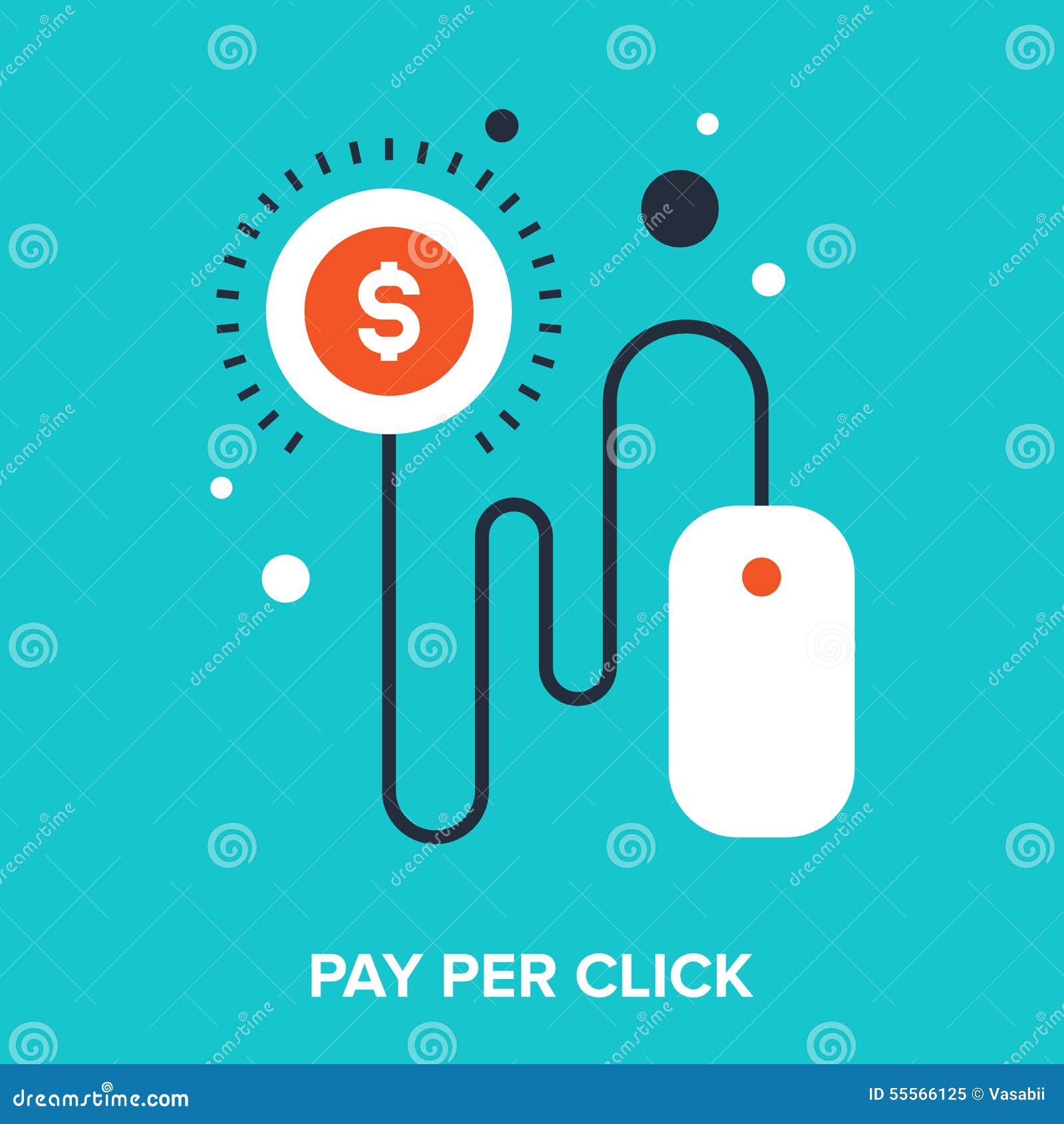 Pay per click stock vector. Illustration of marketing - 55566125
