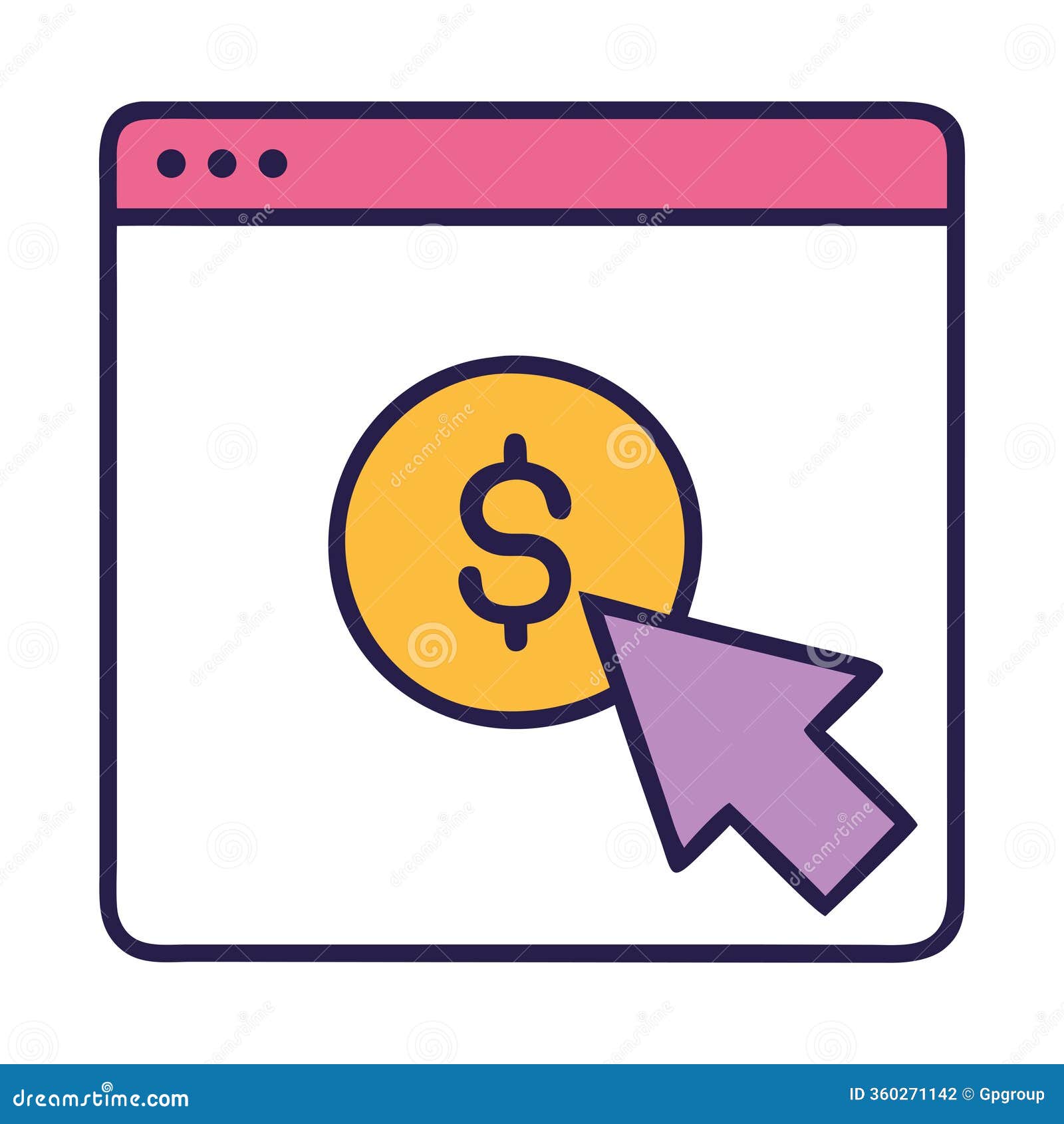 Pay Per Click Advertising Icon Stock Illustration - Illustration of ...