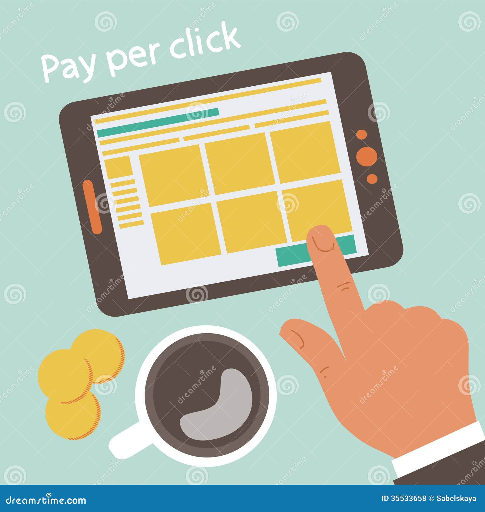 Pay Per Click Concept Illustration Stock Vector - Illustration of ...