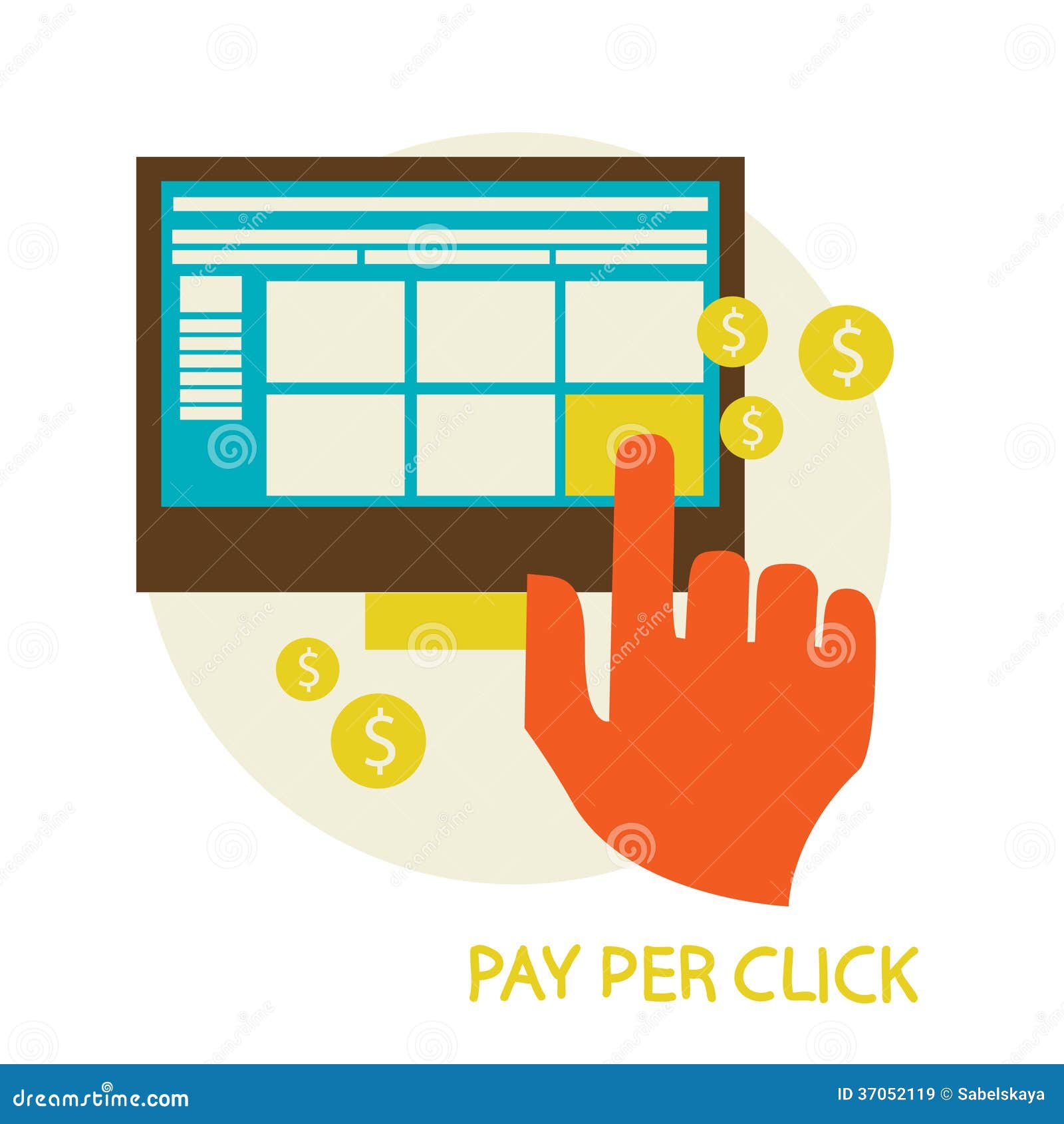 Pay per click stock vector. Illustration of internet - 37052119