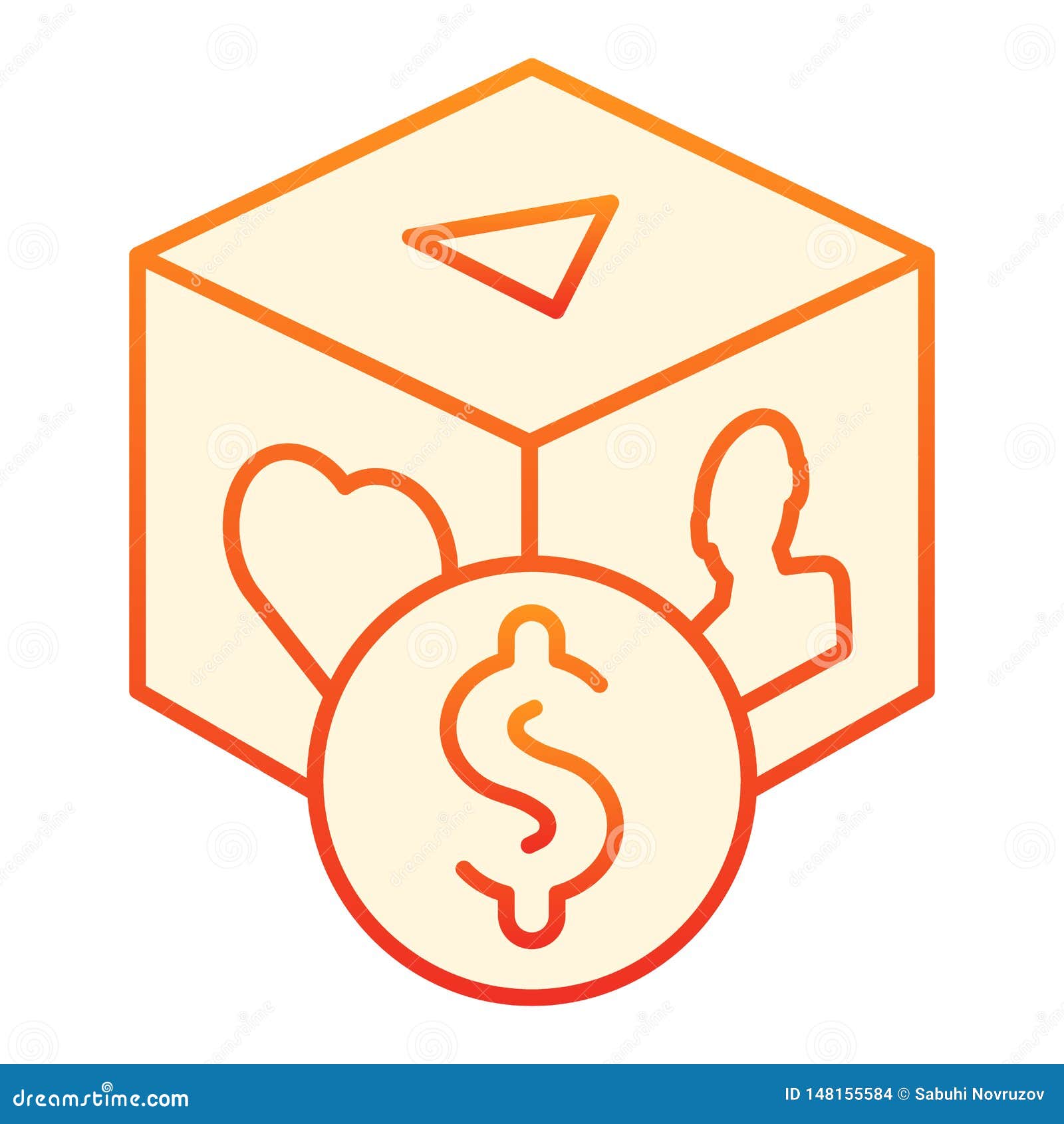 Pay Per Click Flat Icon. Paid Content Orange Icons in Trendy Flat Style ...