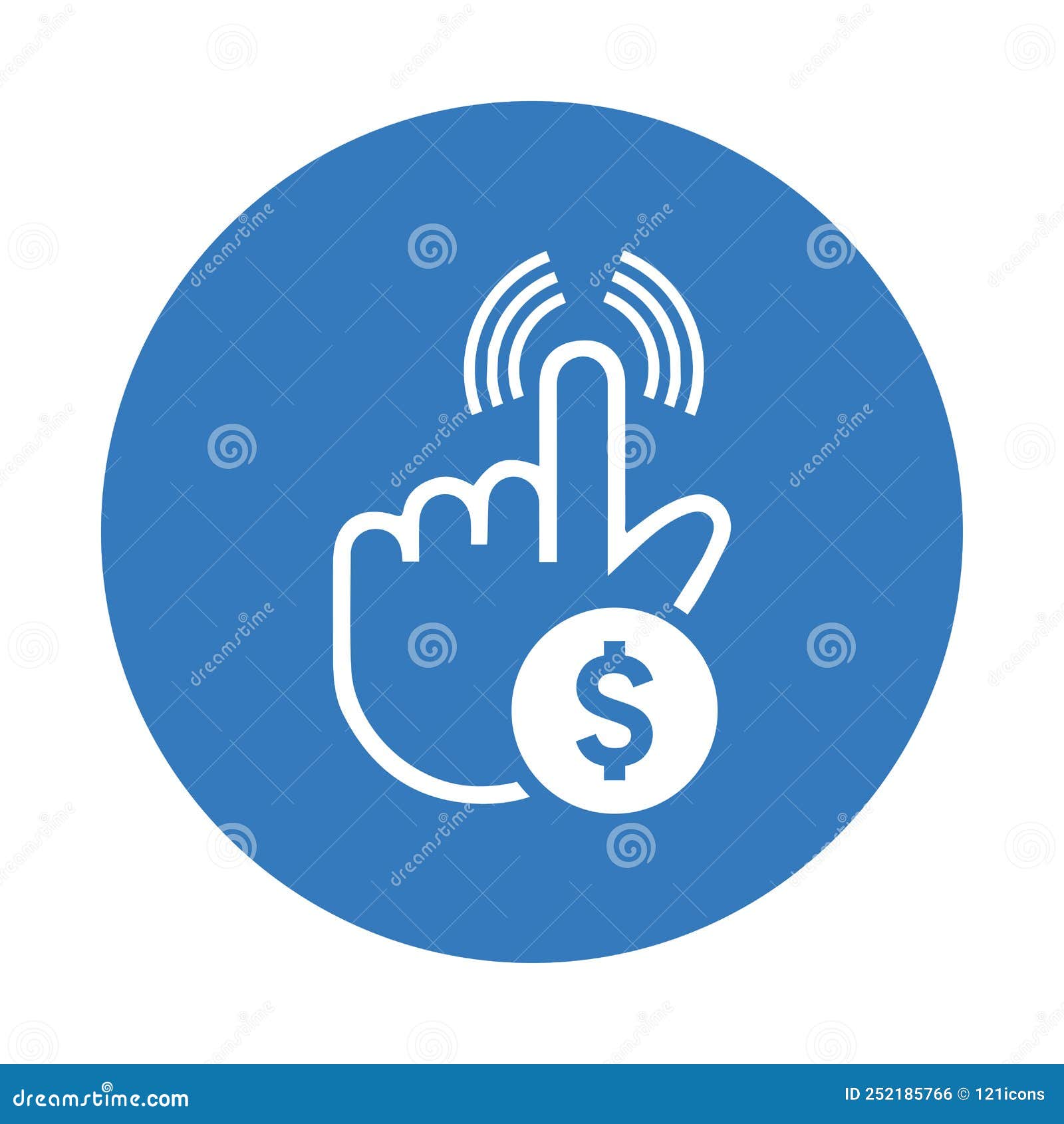 Pay, Per Click Icon. Blue Color Design Stock Illustration ...