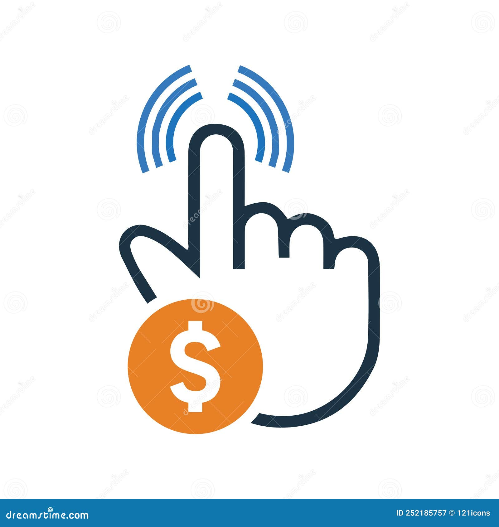 Pay, Per Click Icon. Glyph Style Vector EPS Stock Vector - Illustration ...