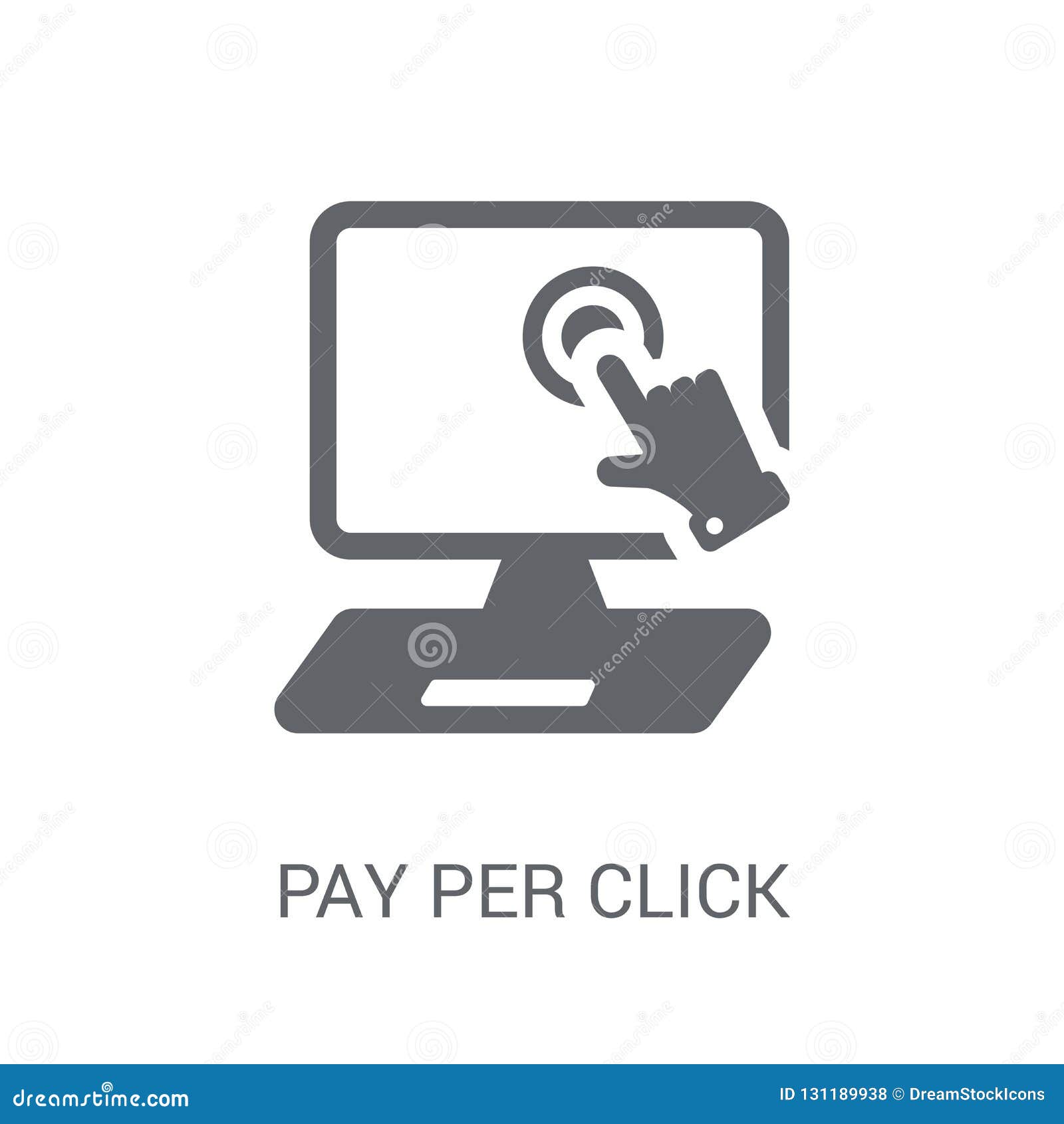 Pay Per Click Icon. Trendy Pay Per Click Logo Concept on White B Stock ...