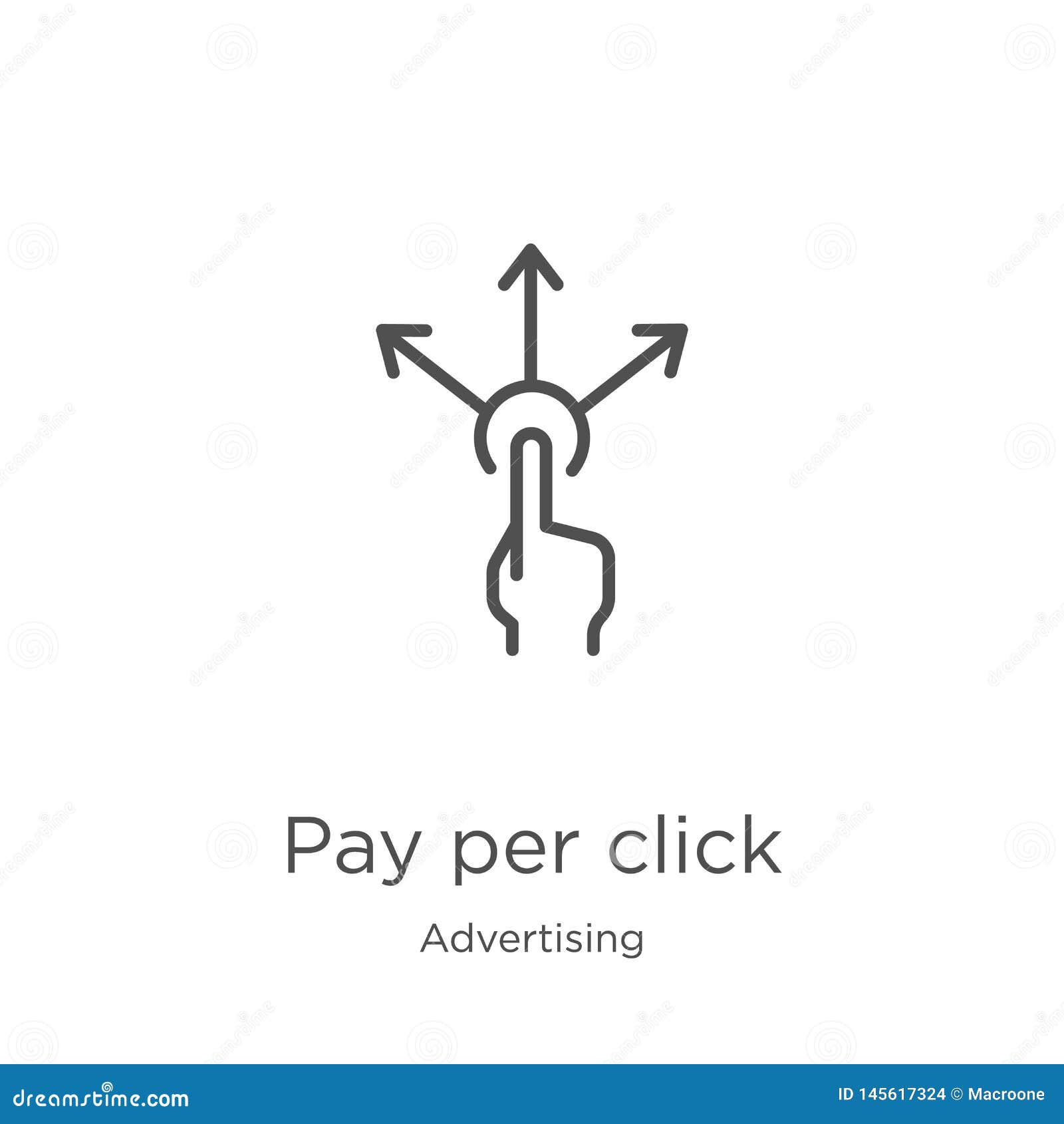 Pay Per Click Icon Vector from Advertising Collection. Thin Line Pay ...