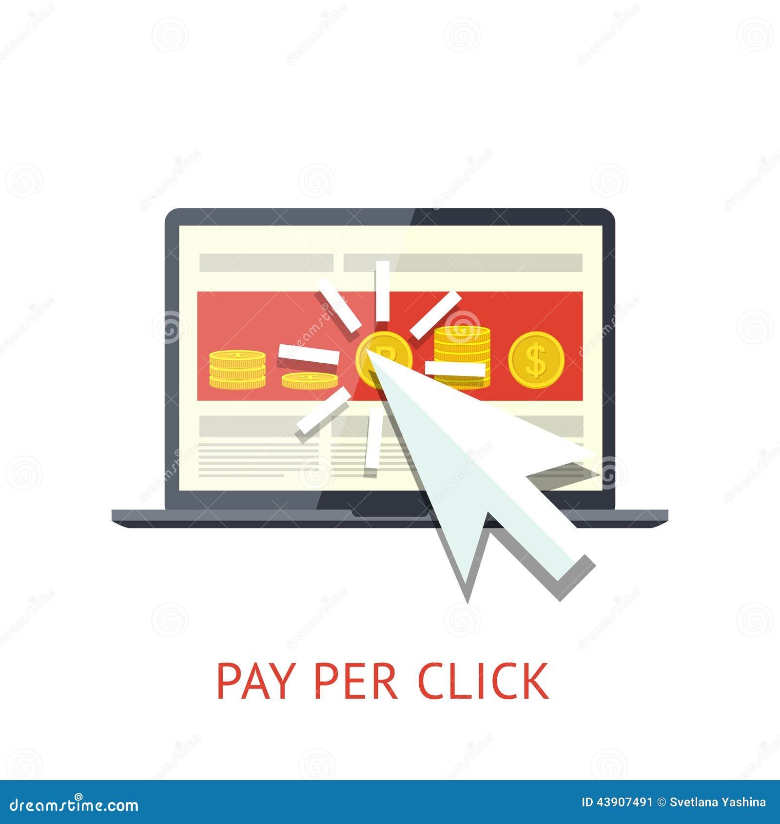 Pay Per Click Illustration with Notebook Stock Vector - Illustration of ...