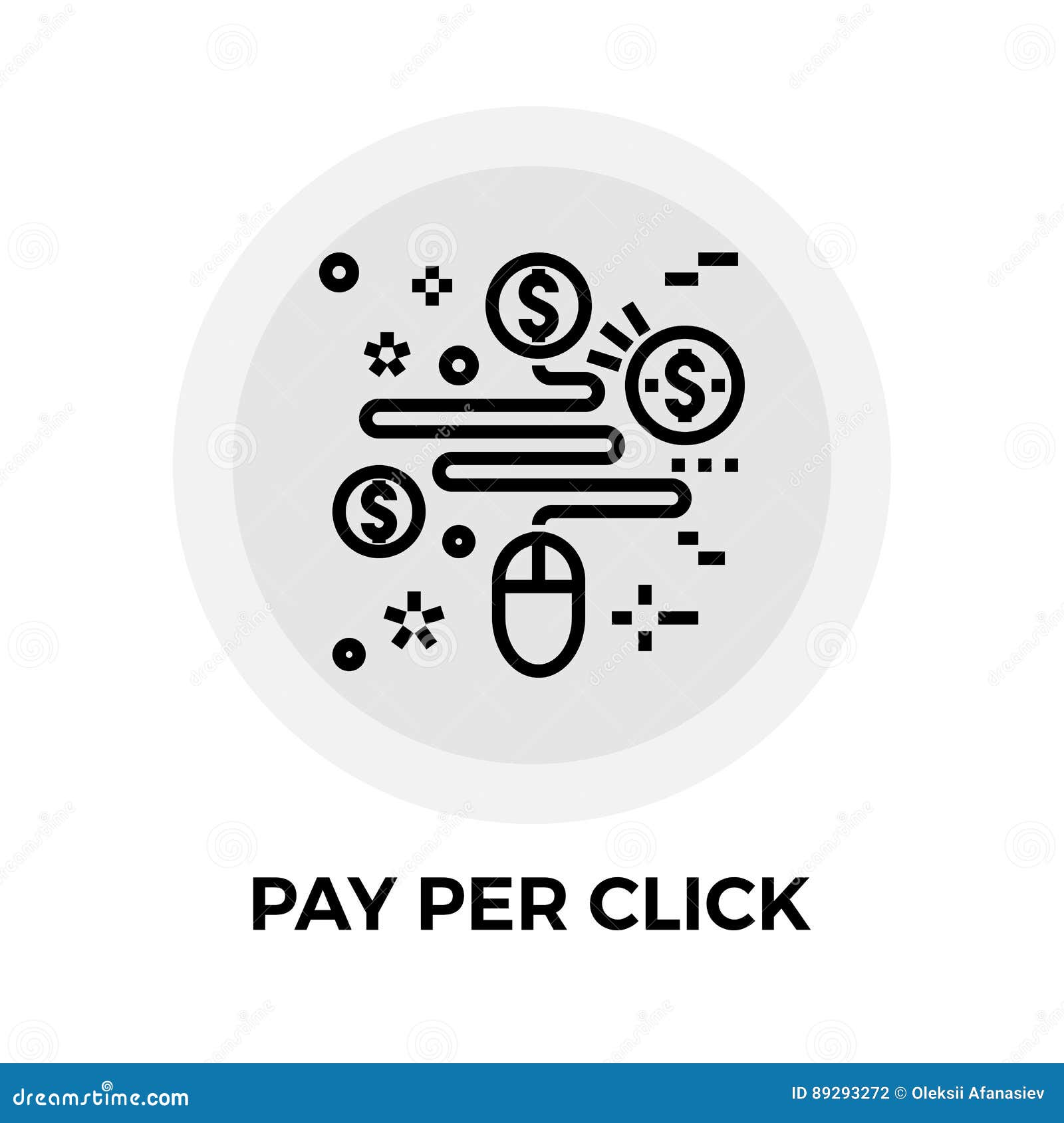 Pay Per Click Line Icon stock vector. Illustration of click - 89293272